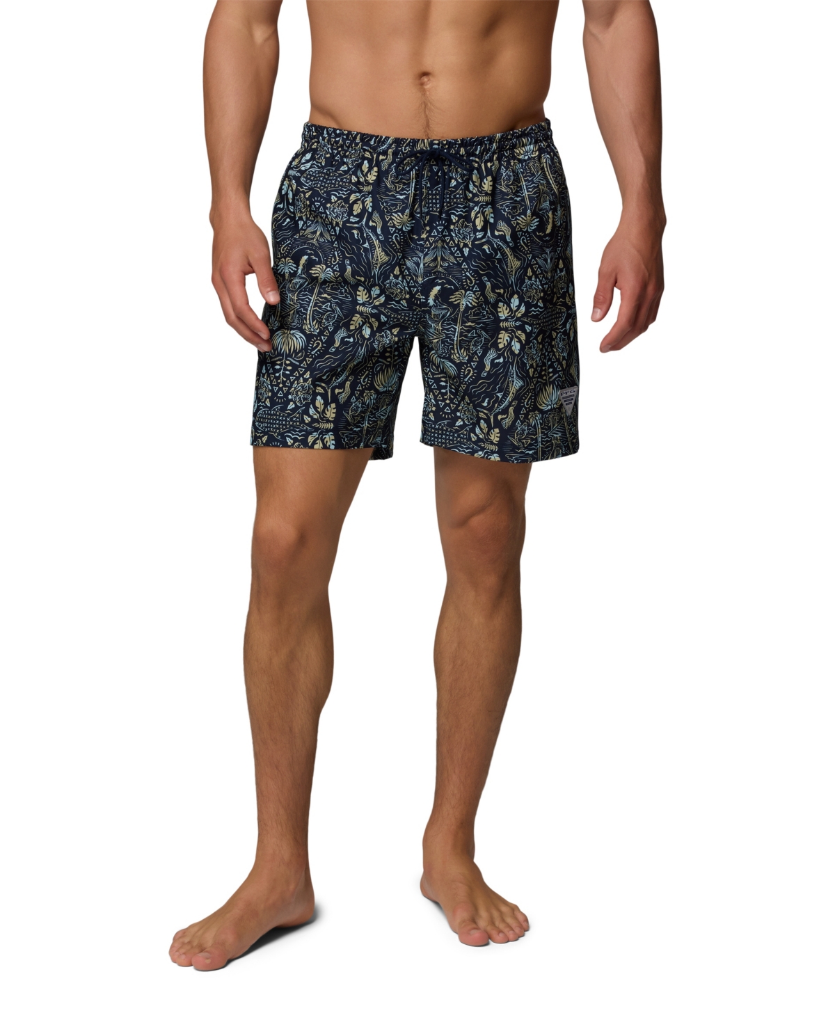 Columbia Mens Pfg Rambler Printed Water Short - Collegiate Navy Seasirens