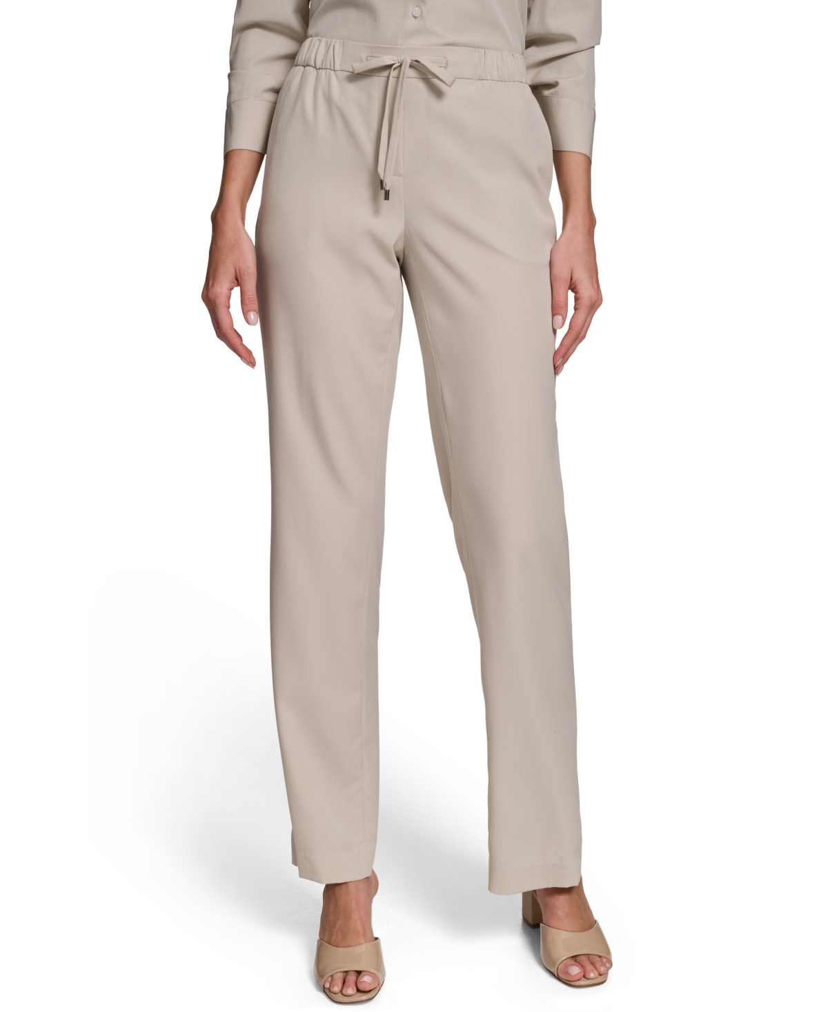 Click here for Calvin Klein Womens Pull-On Straight Pants - Stony... prices