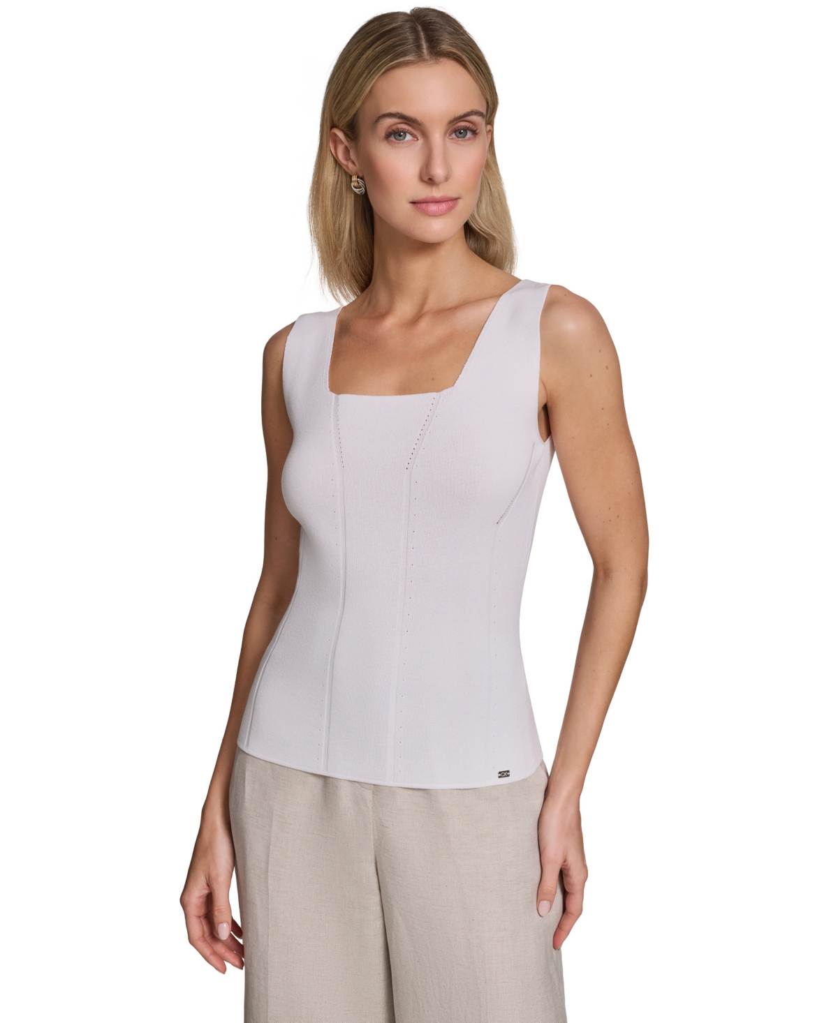 Click here for Calvin Klein Womens Scoop Neck Sweater Tank Top -... prices