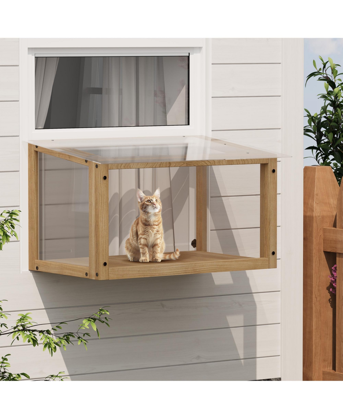 Click here for Aostirmotor Waterproof Wooden Window Cat Perch &#x... prices