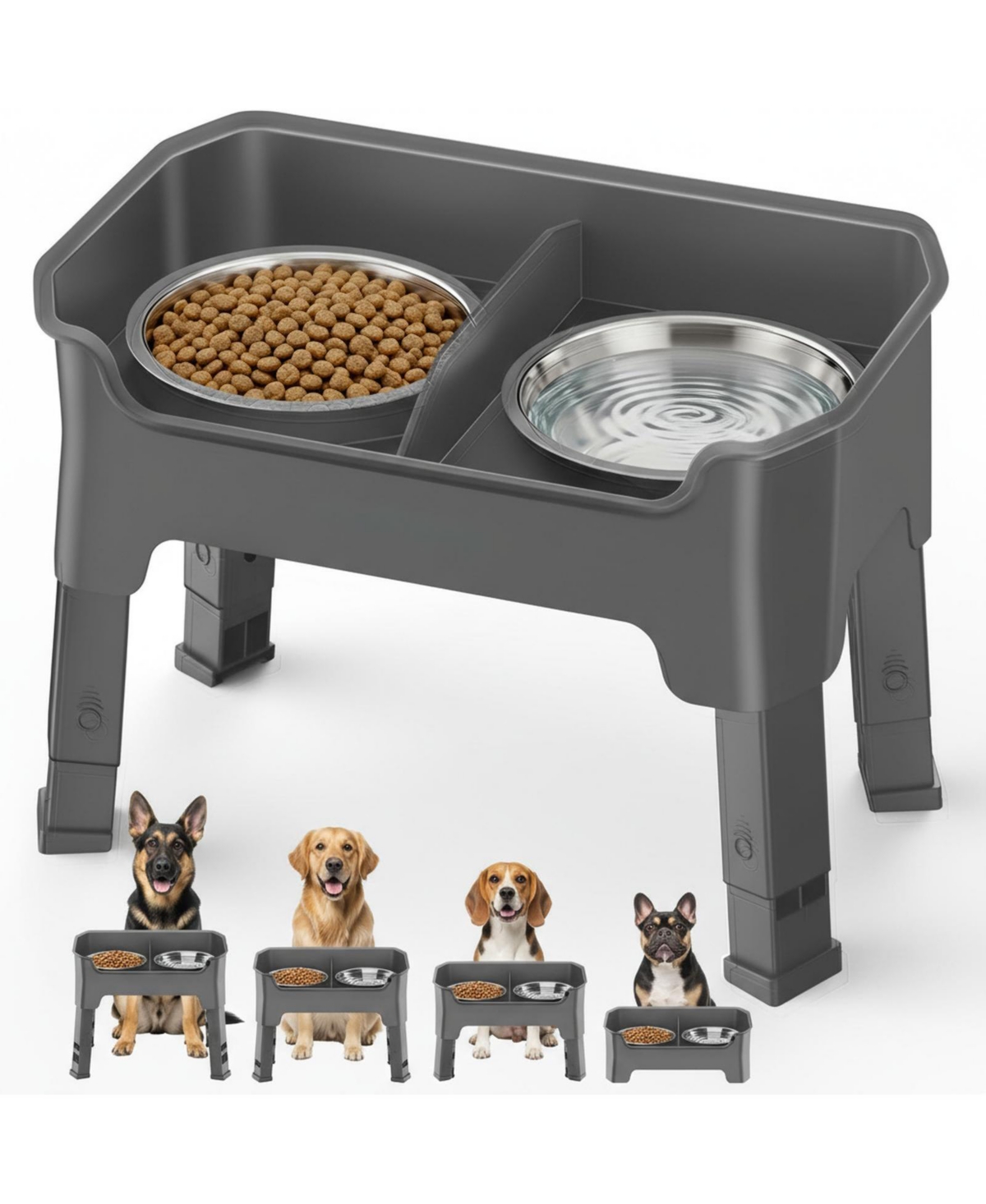 Click here for Aronkl Mess Proof Elevated Dog Bowls 4 Height Adju... prices