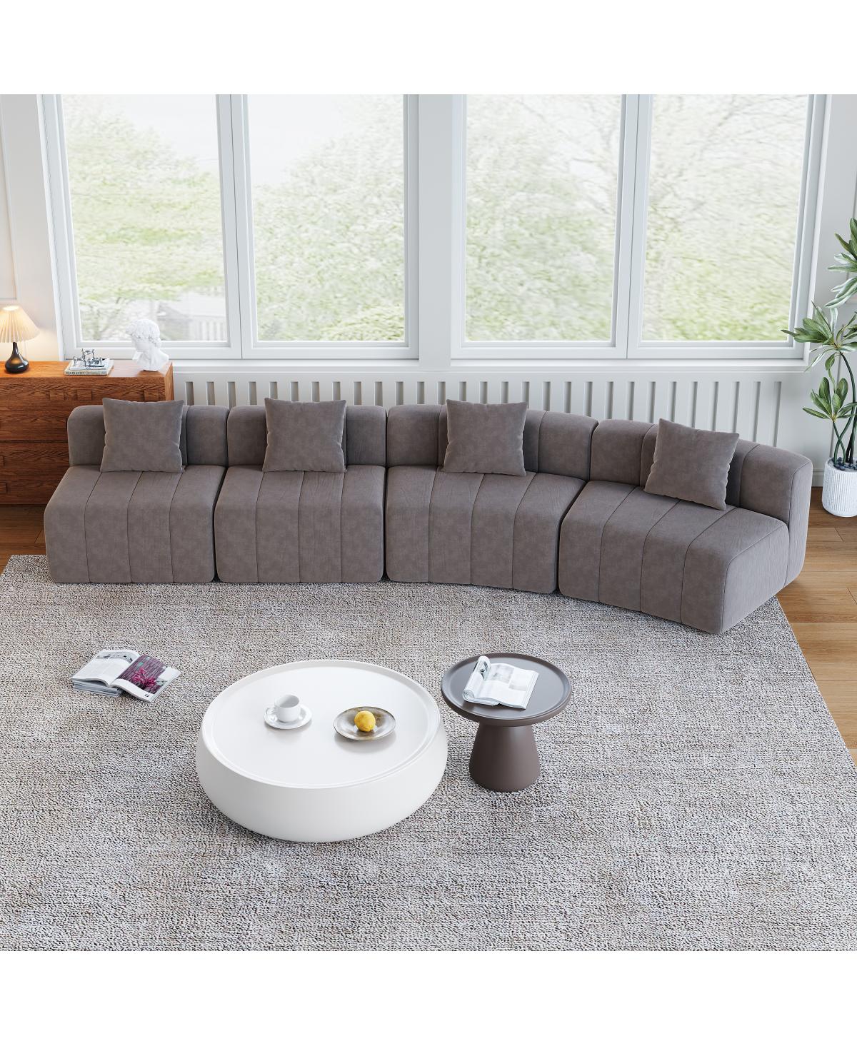 Click here for Streamdale Furniture Chenille curved sectional sof... prices
