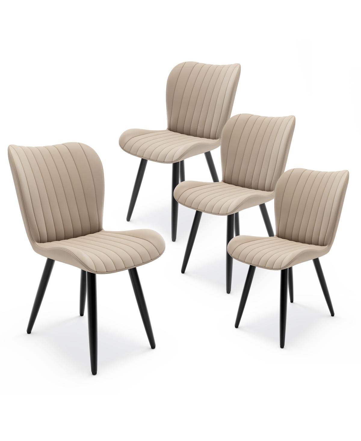 Click here for Streamdale Furniture Set of 4 Modern Pu Leather Di... prices