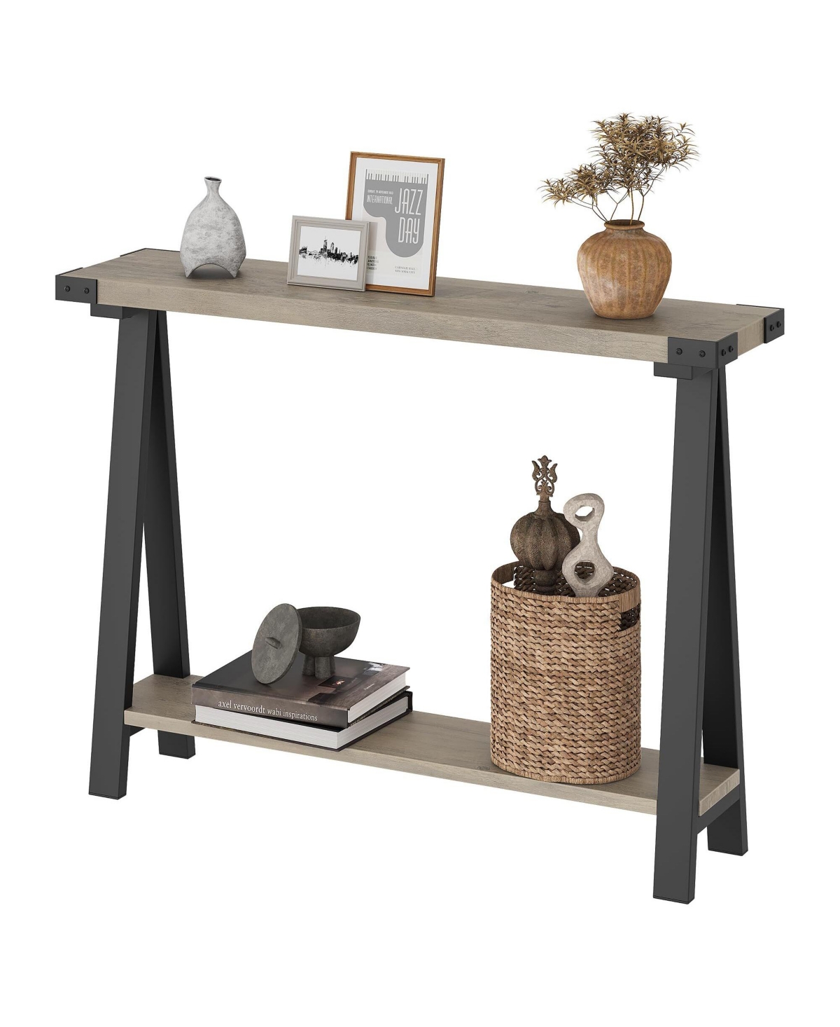 Click here for gaomon Narrow Farmhouse Console Table with V-Shape... prices