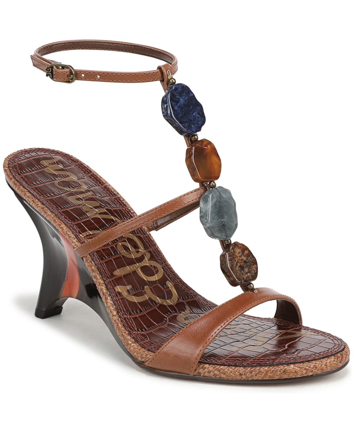 Sam Edelman Womens Massey Strappy Sandals - Rich Cognac