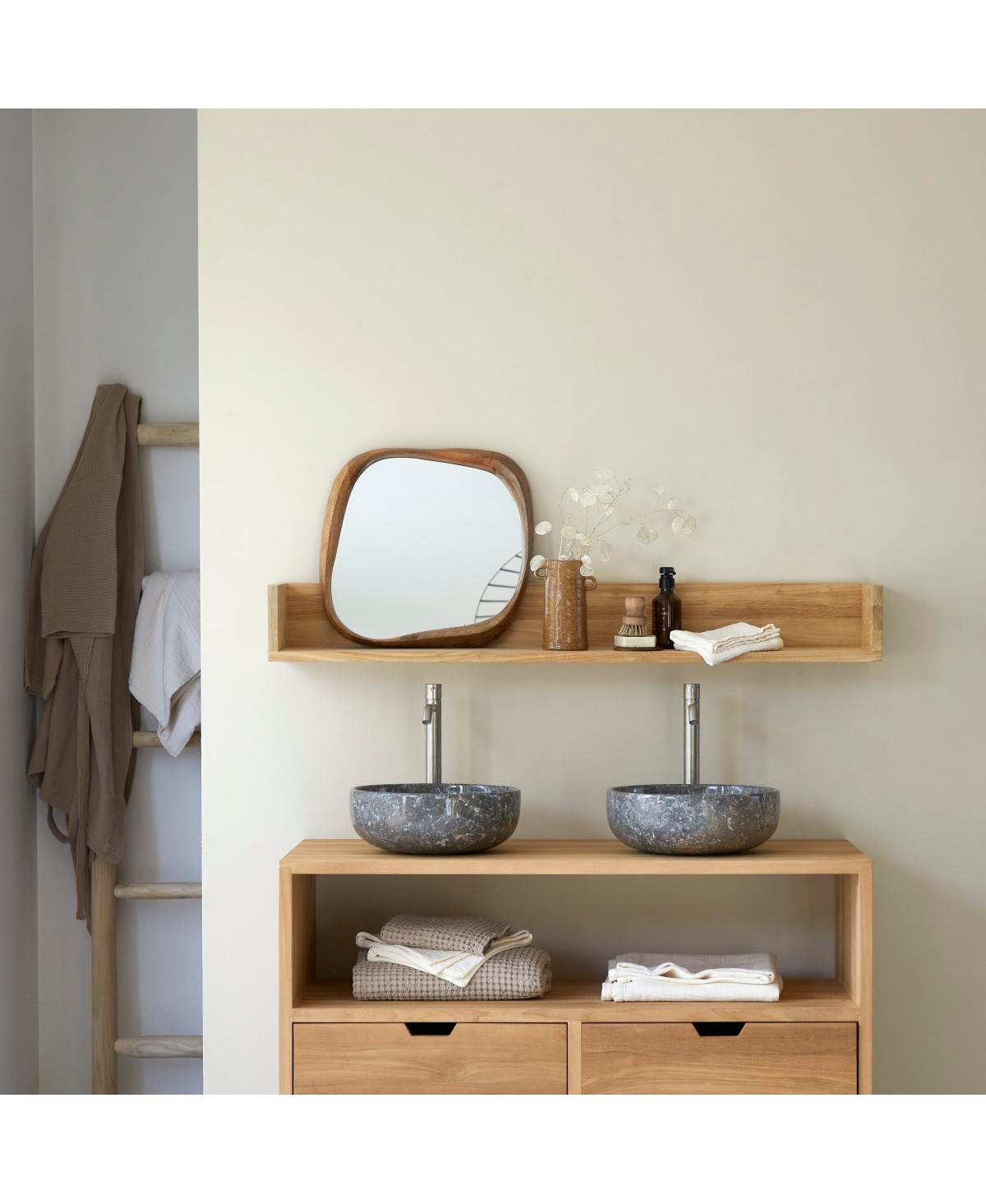 Click here for Tikamoon Teak Wood Bathroom Shelf Arty prices