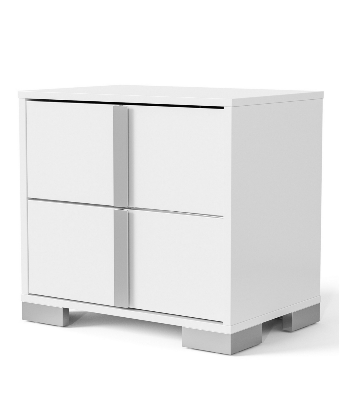 Click here for Erina 23.5 Wood Glossy 2-Drawer Nightstand - White prices