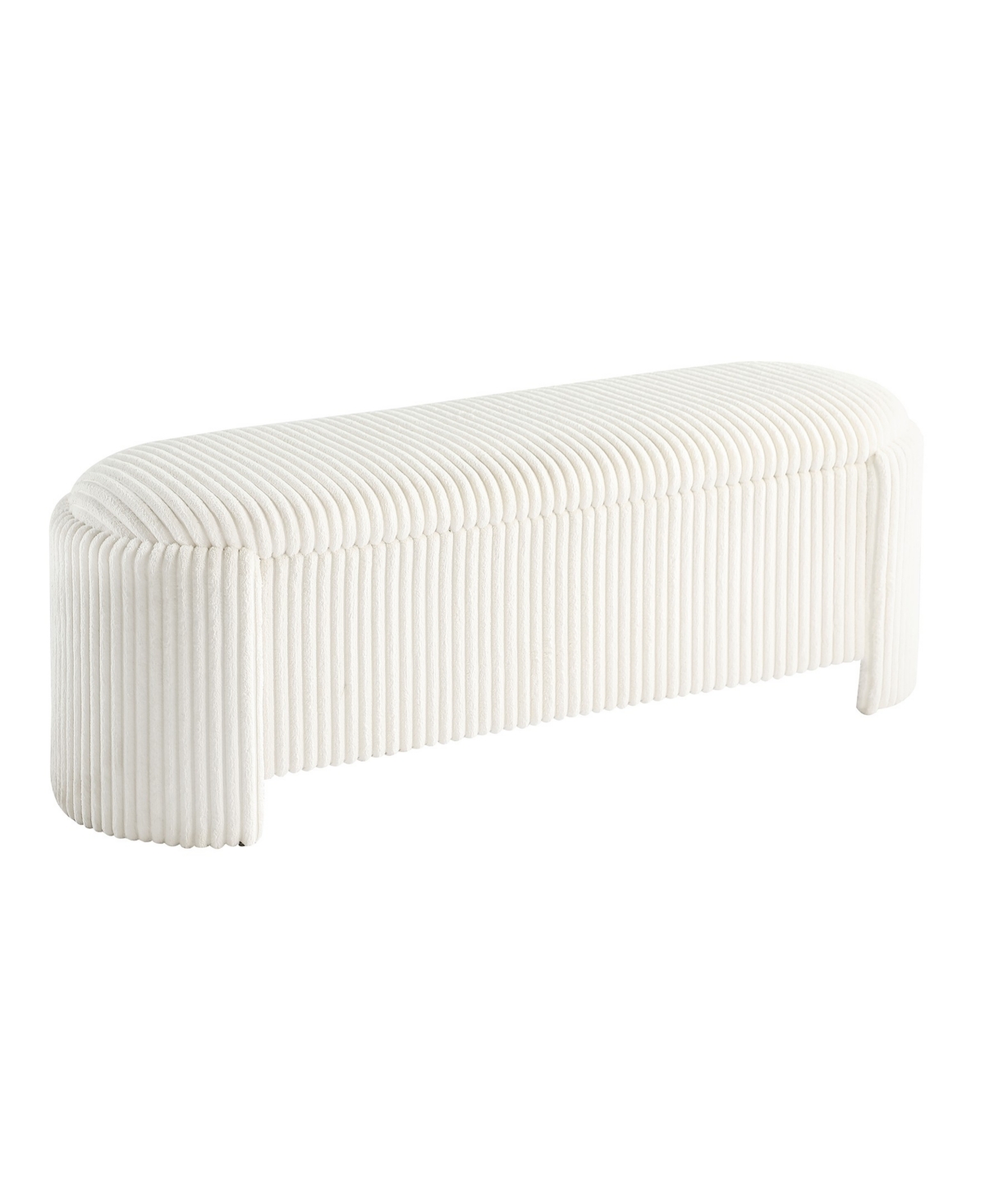 Click here for Jorvien 50 Wood Oval Corduroy Storage Bench - Beig... prices