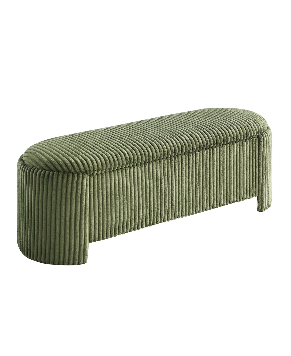 Click here for Jorvien 50 Wood Oval Corduroy Storage Bench - Gree... prices