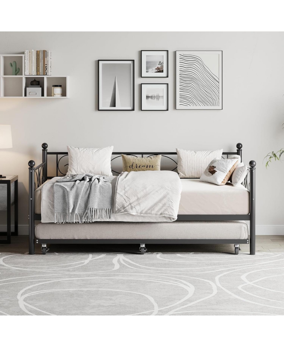 Click here for gaomon Twin Daybed with Trundle Metal Sofa Bed Fra... prices