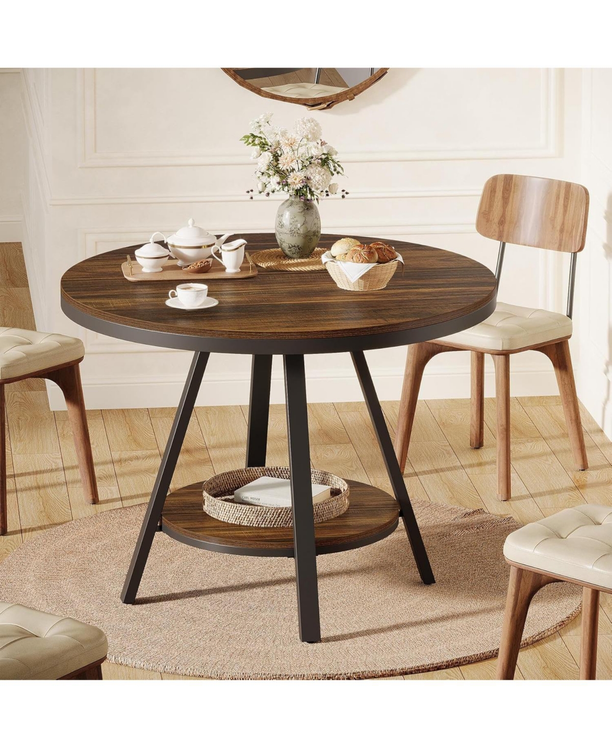 Click here for Tribesigns 2-Tier Industrial Round Dining Table  S... prices