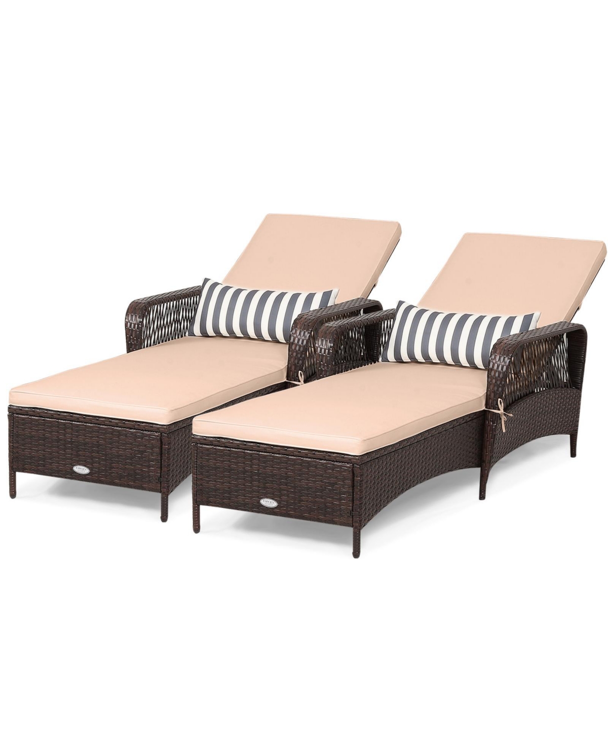 Click here for Gymax Set of 2 Pe Rattan Chaise Lounge Chair Armre... prices