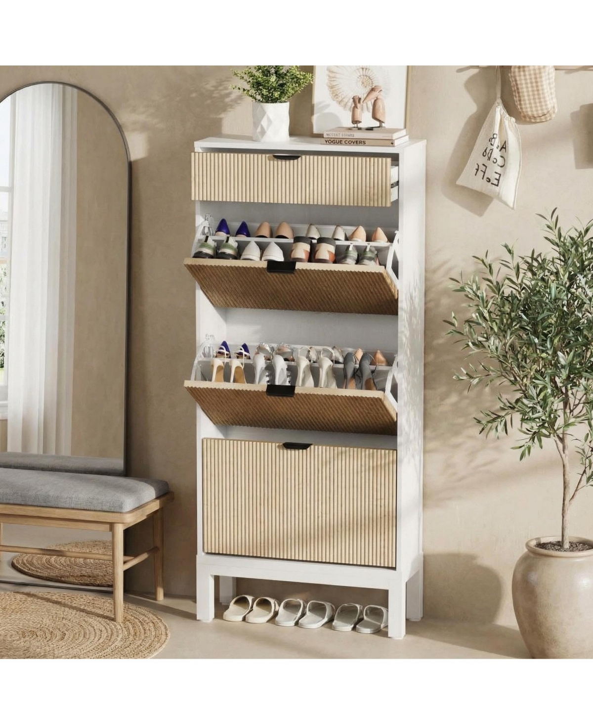 Click here for Homfan Shoe Storage Cabinet for Entryway with 3 Fl... prices