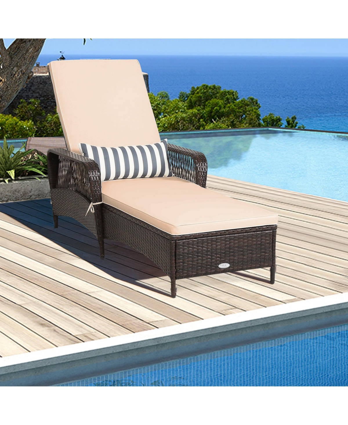 Click here for Gymax Pe Rattan Chaise Lounge Chair Armrest Reclin... prices