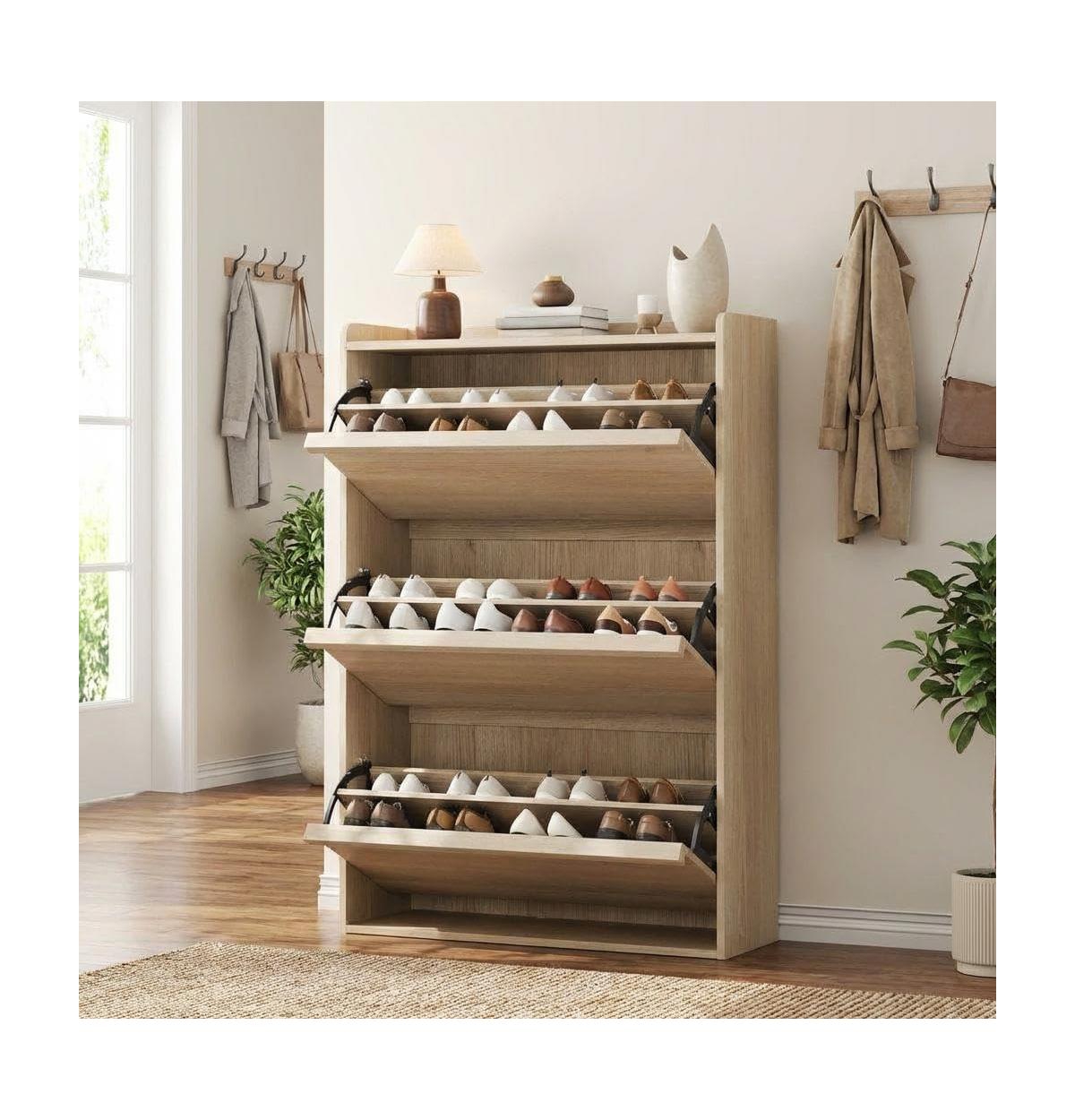 Click here for Homfan Shoe Cabinet with 3 Flip Drawers  Hidden Sh... prices