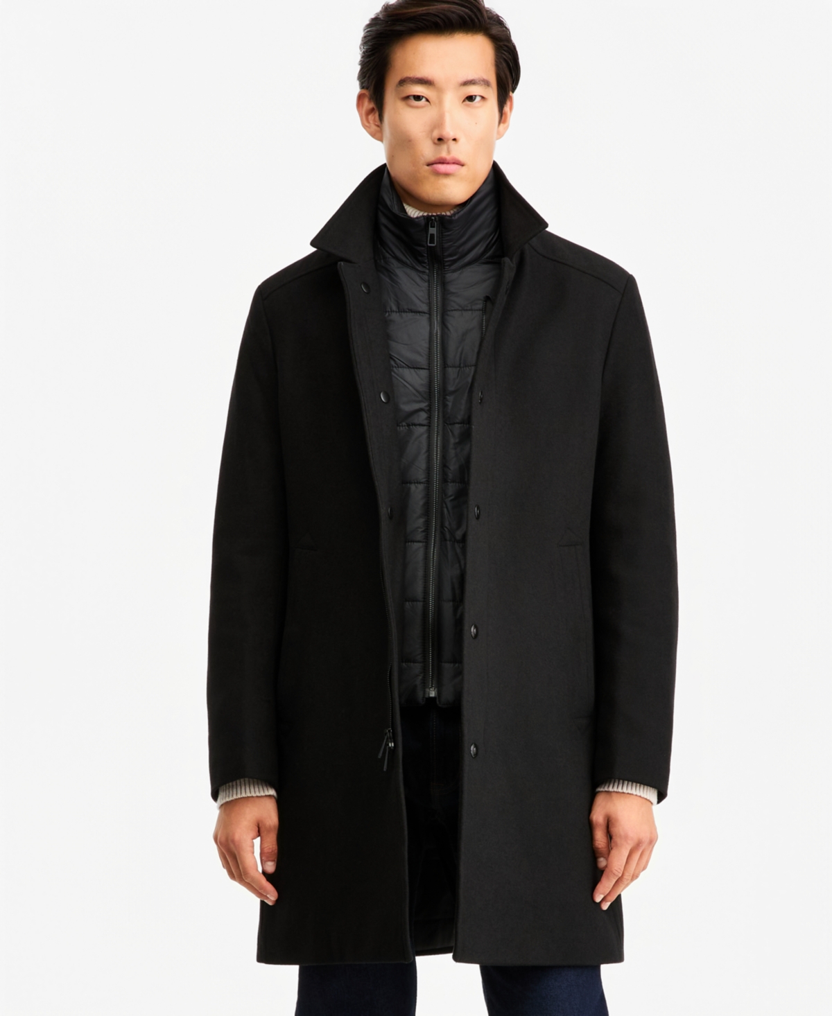 Click here for Nautica Mens Classic-Fit Bib Wool Blend Overcoat -... prices