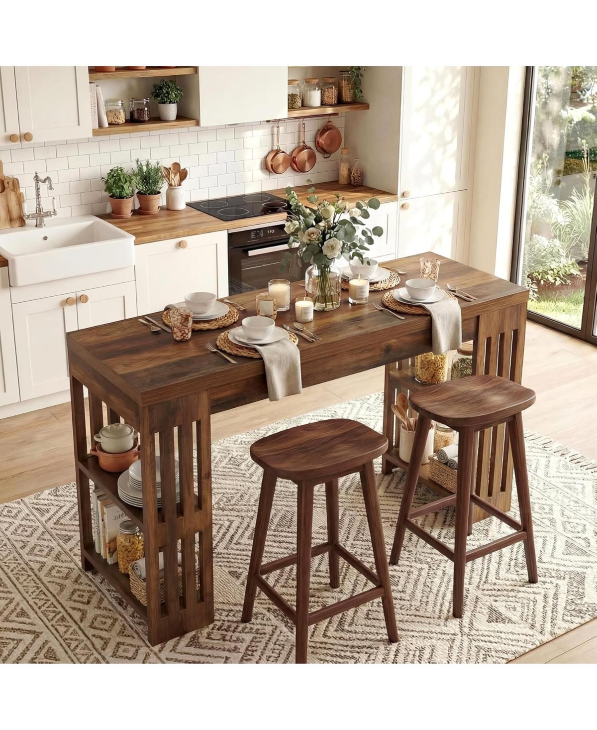 Click here for Tribesigns 63 Inch Bar Table  Wooden Bistro Table... prices