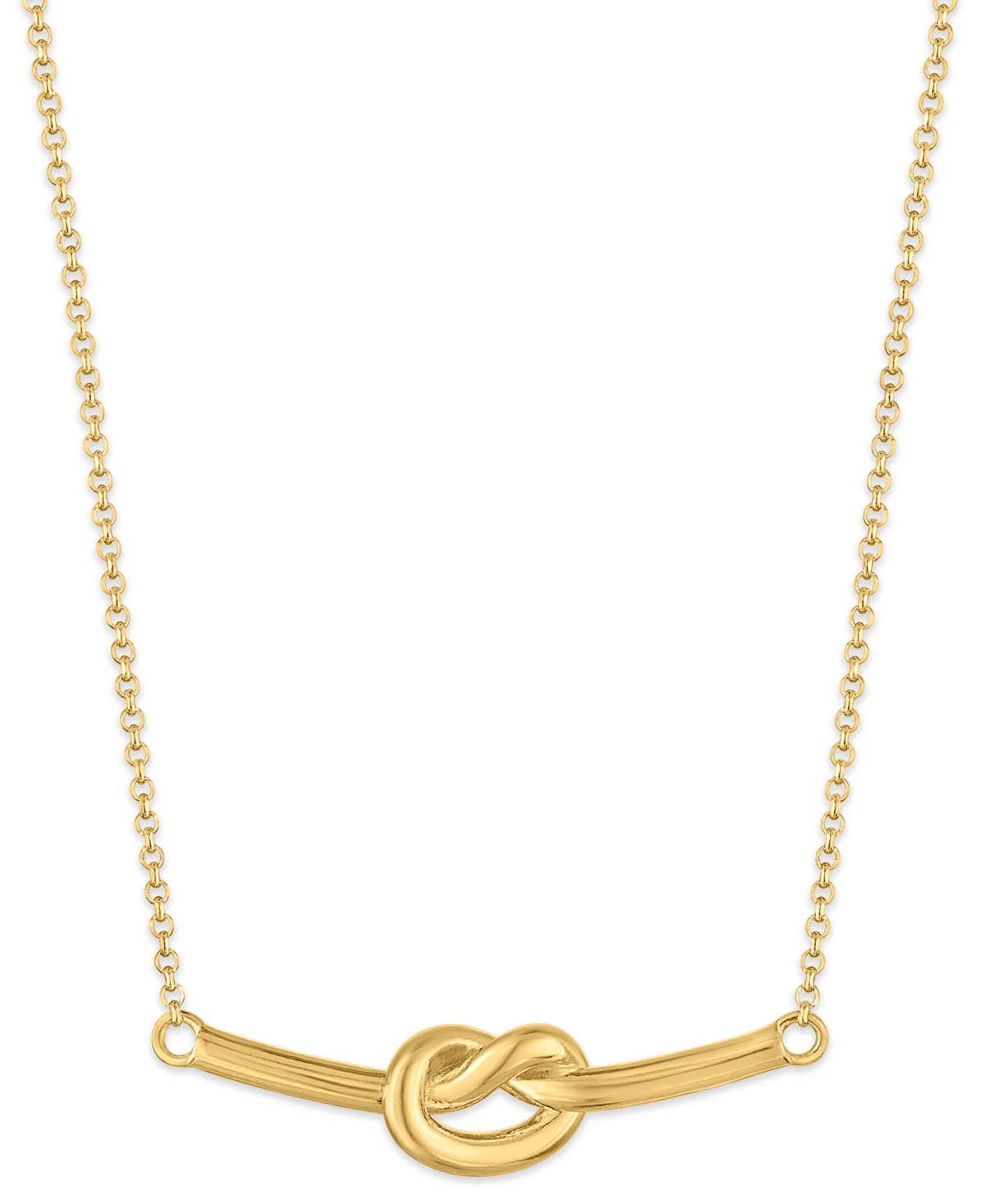 Click here for Macys Polished Love Knot Bar Necklace in 14k Gold... prices