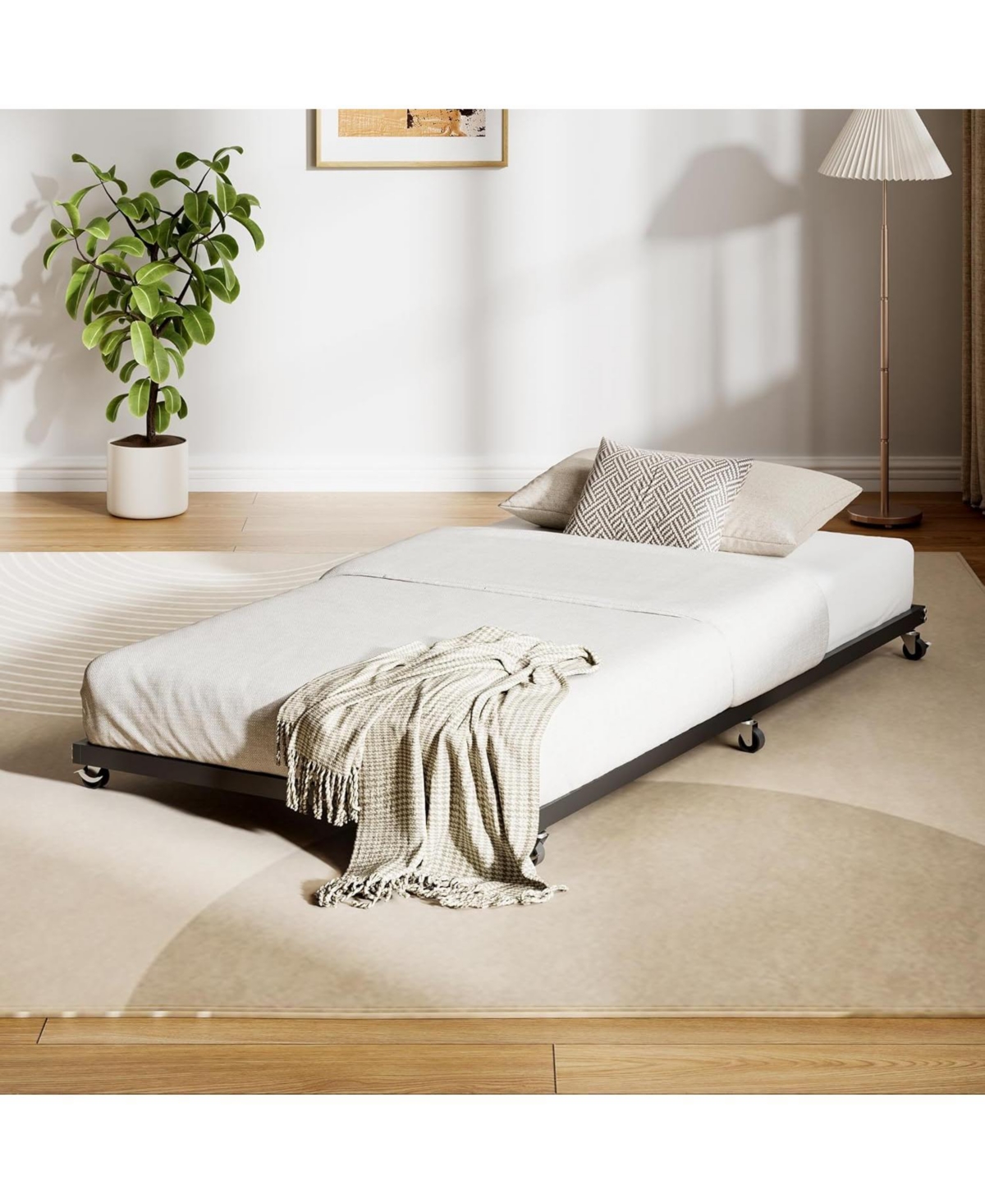 Click here for gaomon Twin Size Metal Roll-Out Trundle Bed Frame... prices