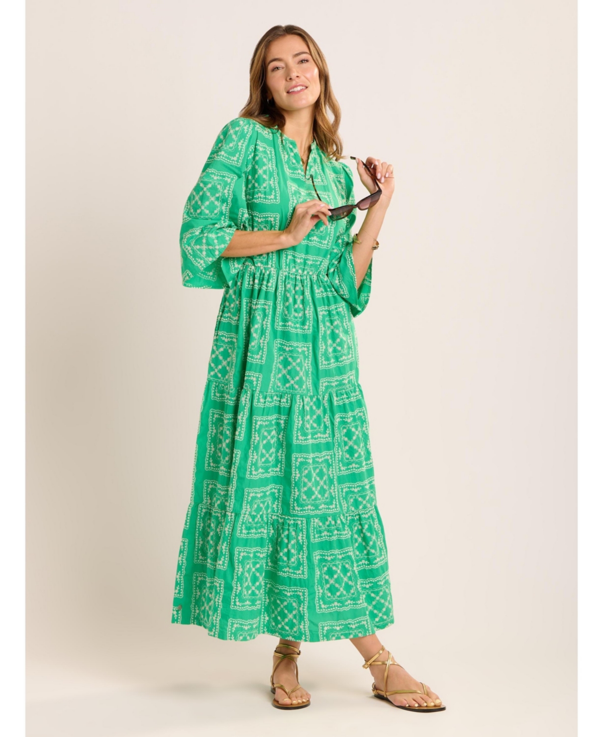 Click here for Brakeburn Womens Clarisa Embroidered Maxi Dress -... prices