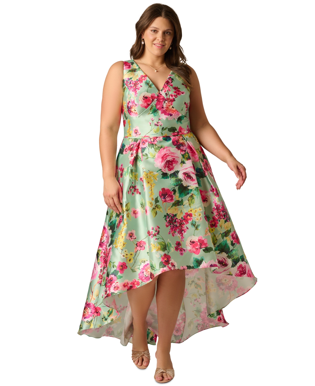 Click here for Adrianna Papell Plus Size Sleeveless High-Low Prin... prices