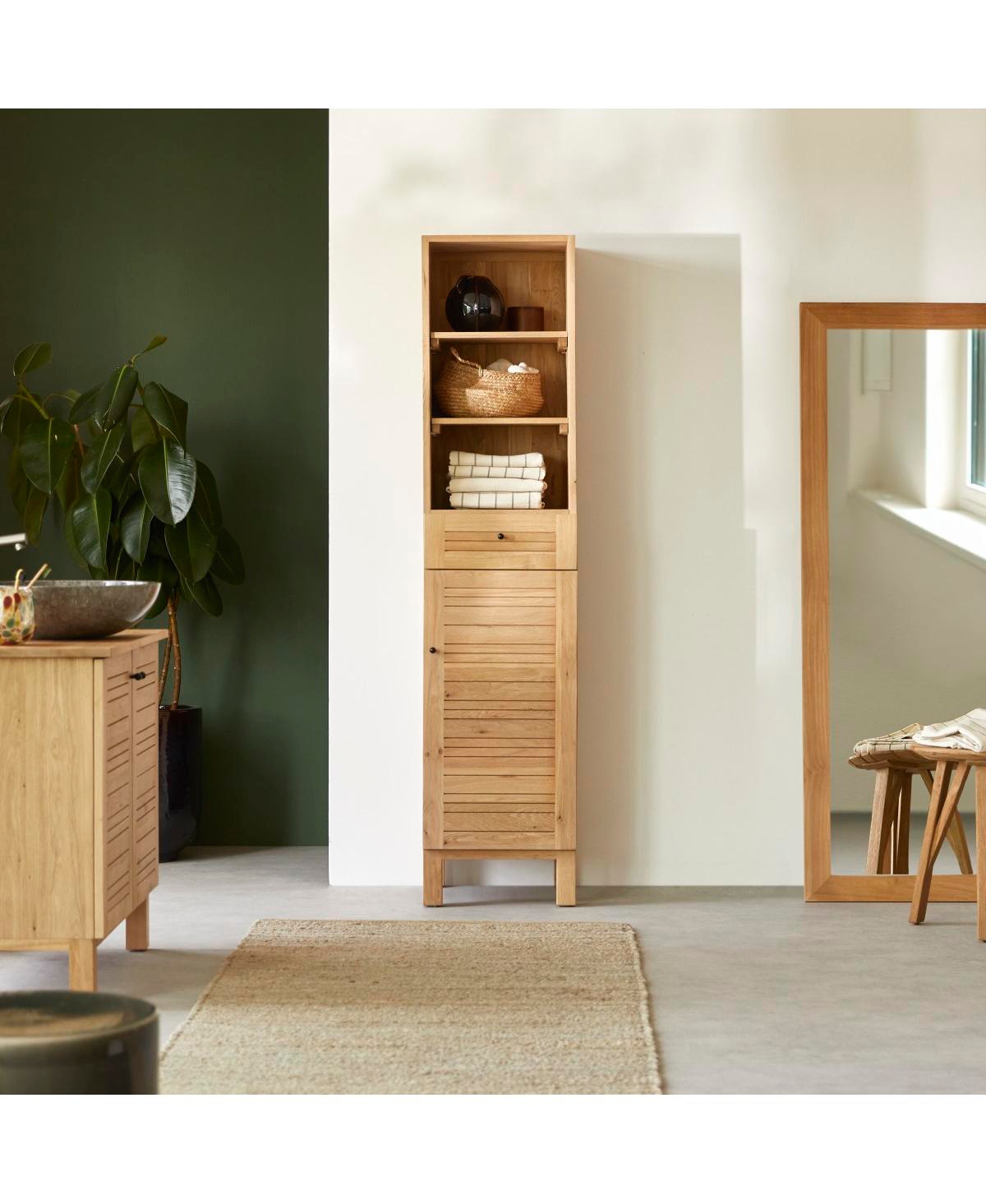 Click here for Tikamoon Soho 180 tall bathroom unit in oak prices