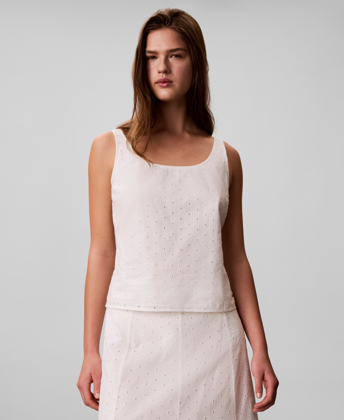 Click here for Calvin Klein Womens Sleeveless Scoop-Neck Classic-... prices