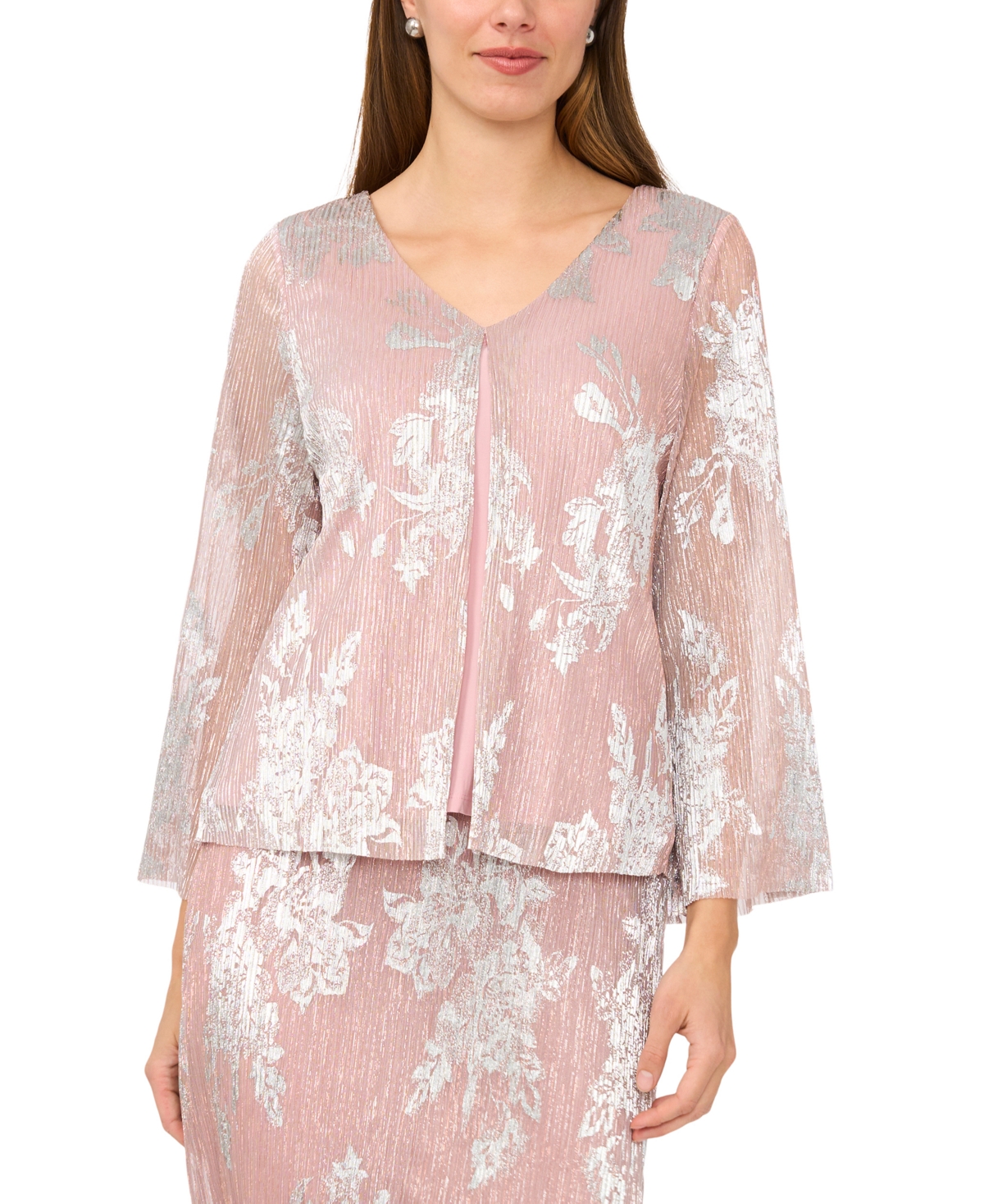 Click here for Msk Womens Long-Sleeve V-Neck Top - Tranq Blush prices