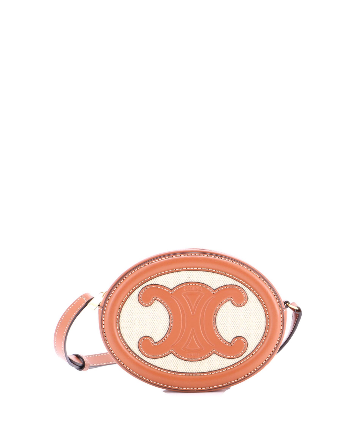 Click here for Pre-Owned Celine Triomphe Oval Crossbody Bag Canva... prices