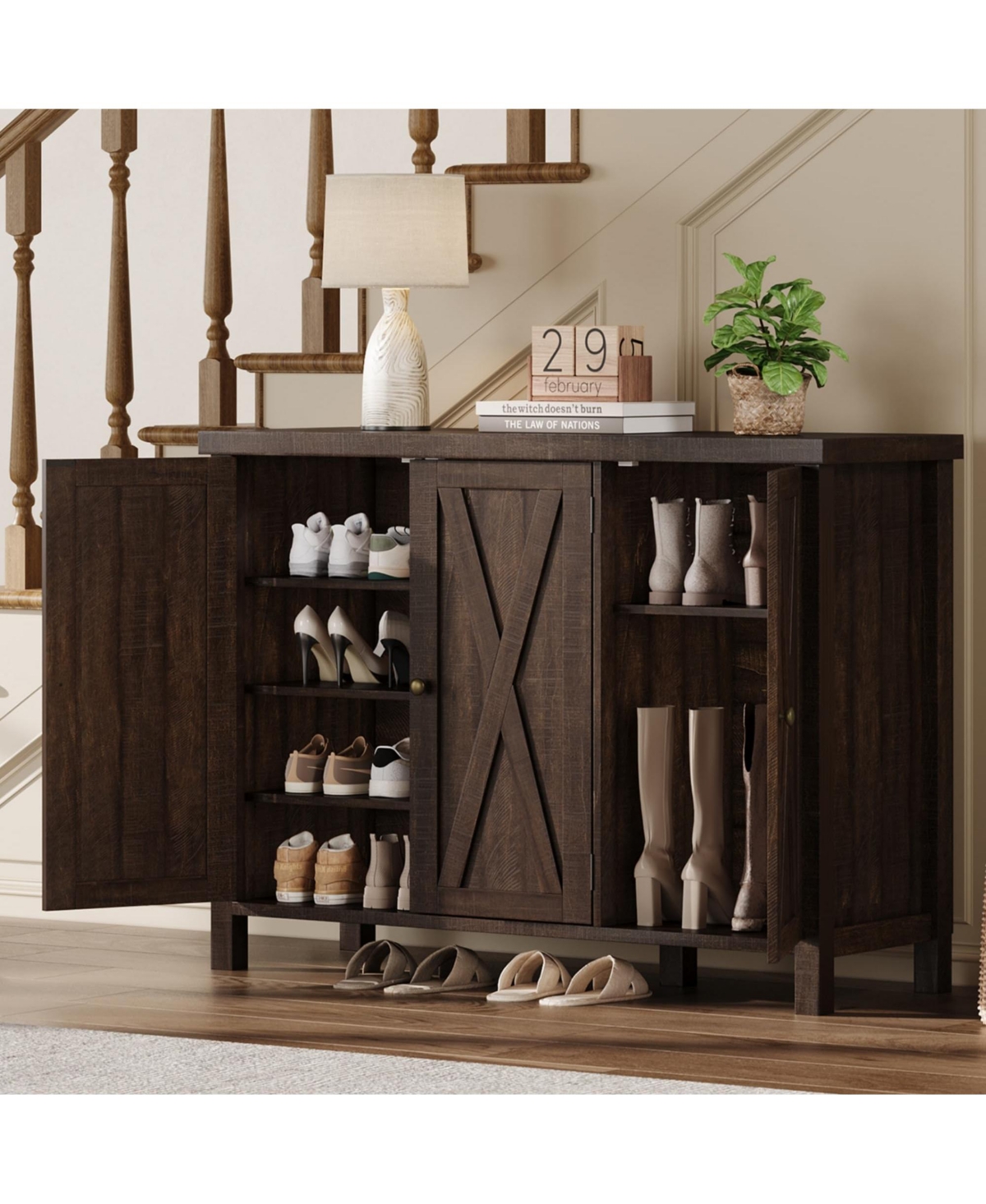 Click here for gaomon Farmhouse 35-Inch 4-Tier Shoe Cabinet with... prices