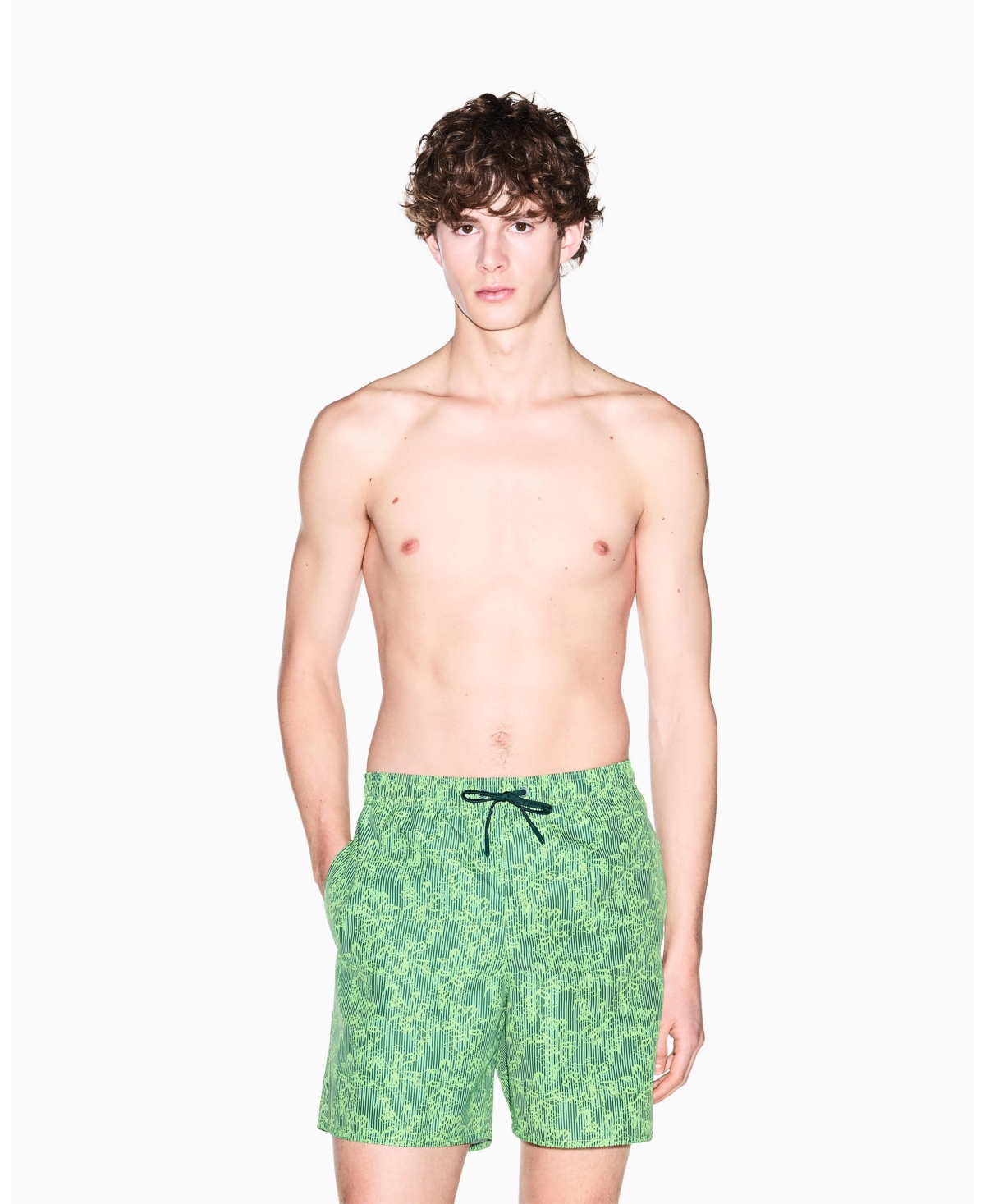 Click here for A|X Armani Exchange Mens Floral Stripe Swim Trunk... prices