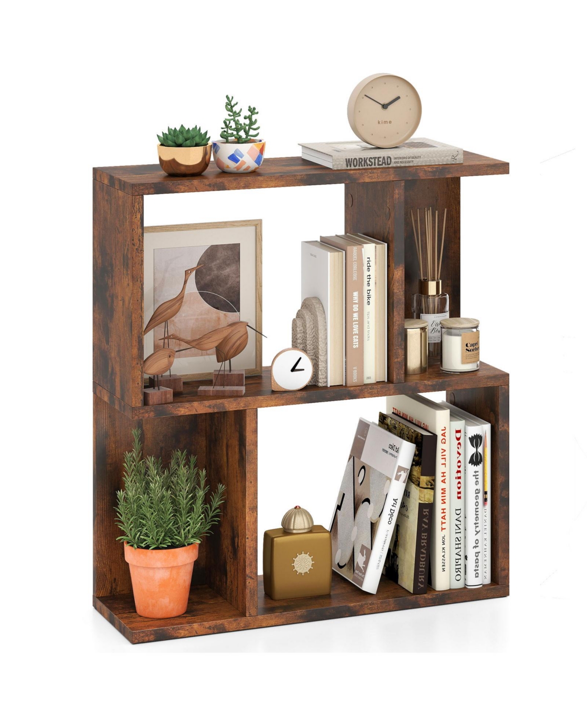 Click here for Slickblue 3 Tier Small Space Bookshelf with Displa... prices