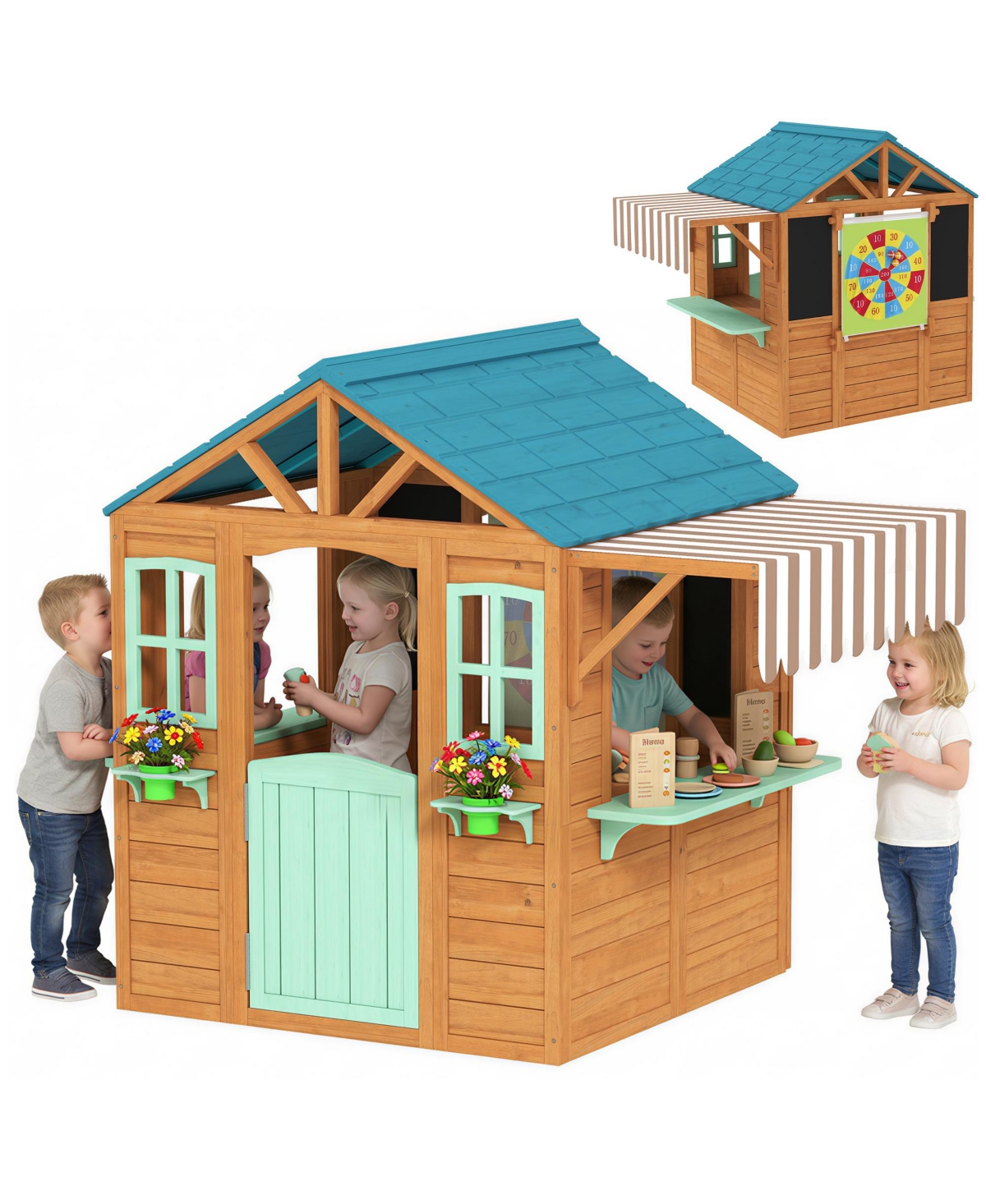 Click here for Qaba Outdoor Playhouse  Kids Playhouse for Kids 3-... prices