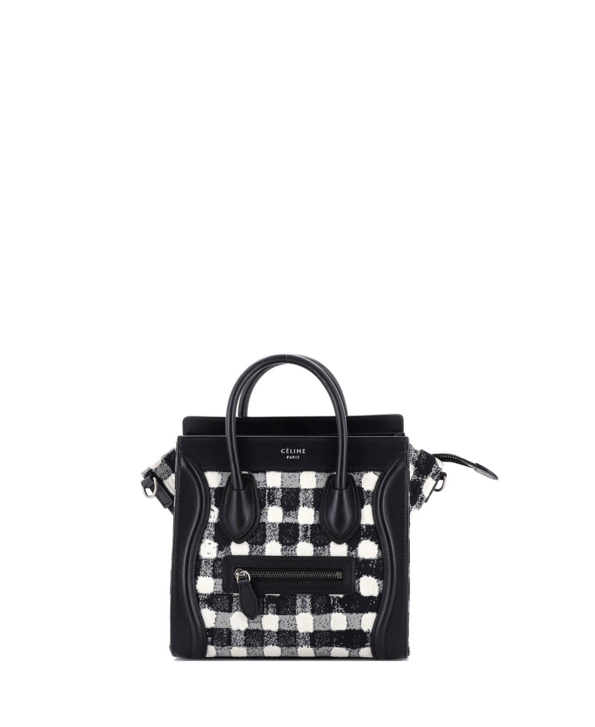 Click here for Pre-Owned Celine Nano Luggage Bag Tweed - Black prices