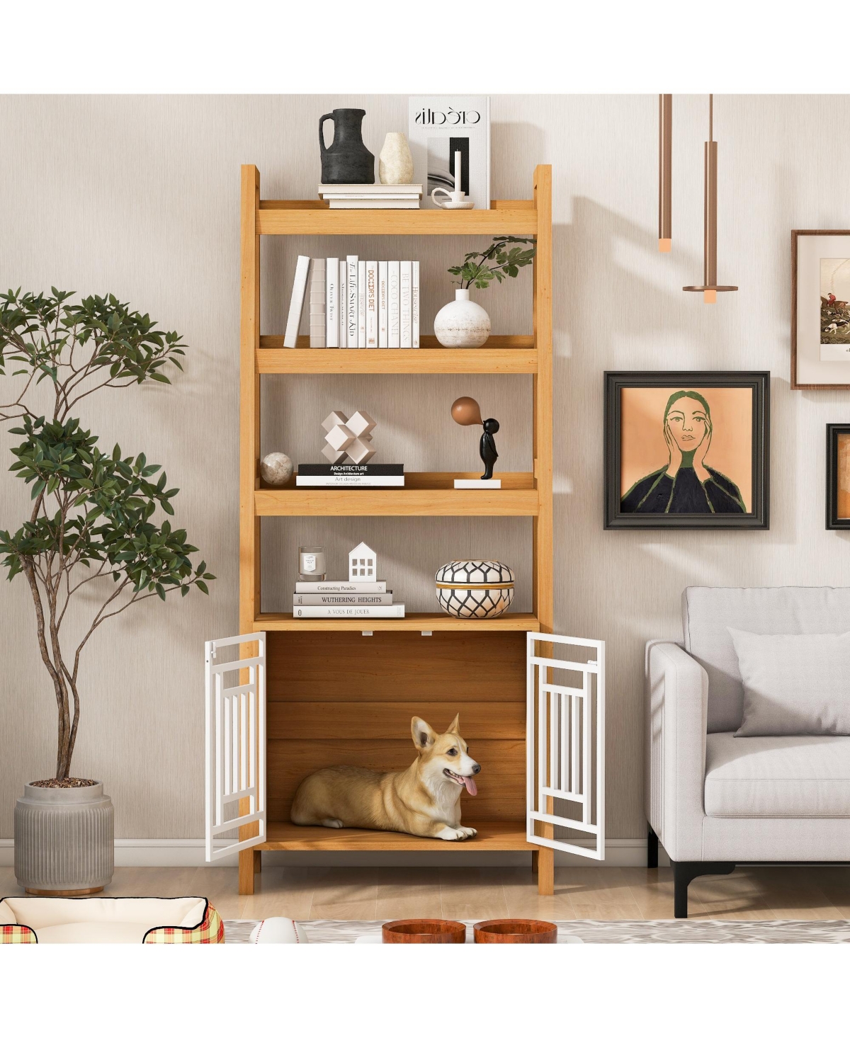 Click here for Aostirmotor 2-in-1 Dog Crate Ladder Bookshelf â... prices