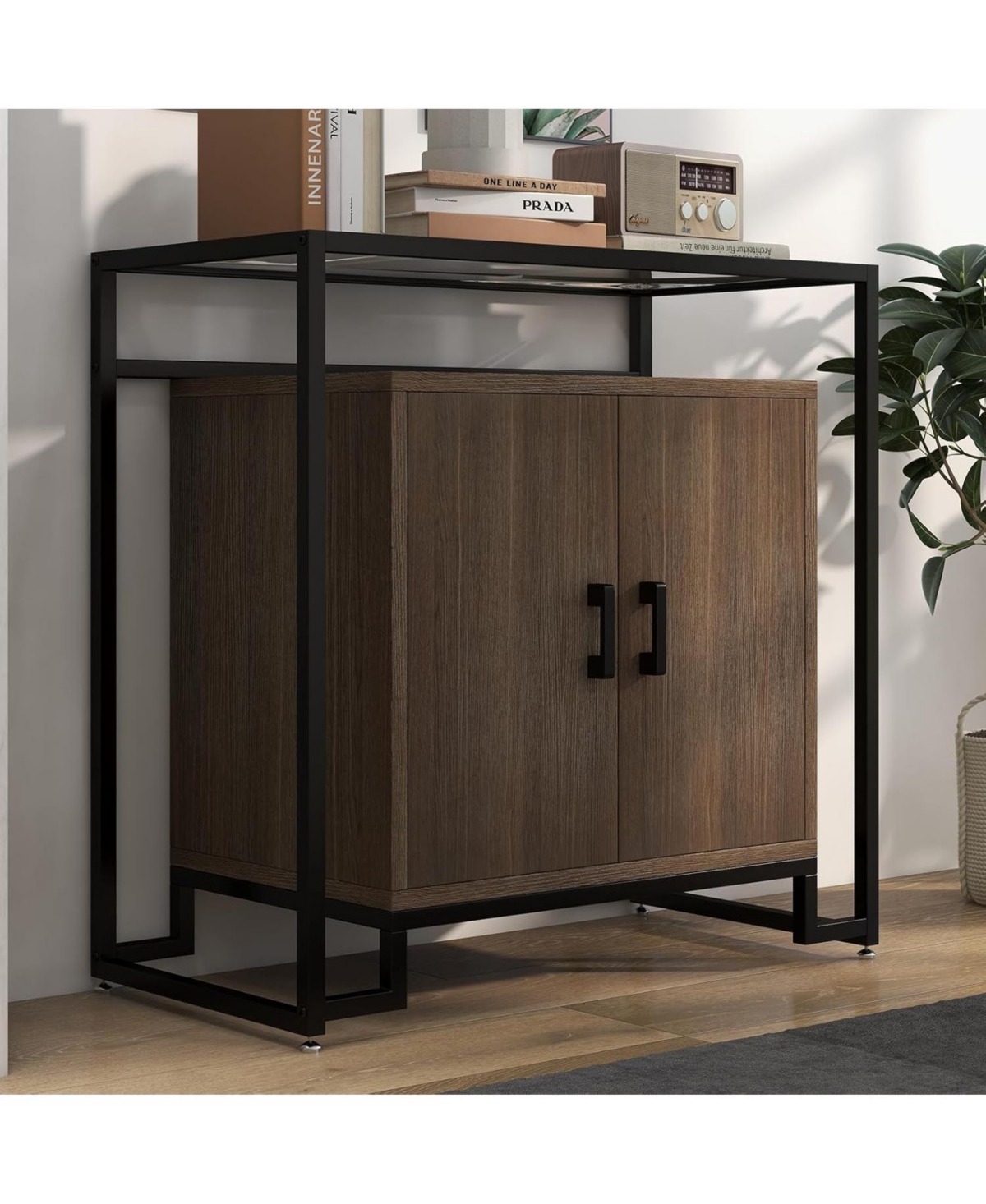 Click here for gaomon Cabinet with Tempered Glass Top Modern Farm... prices