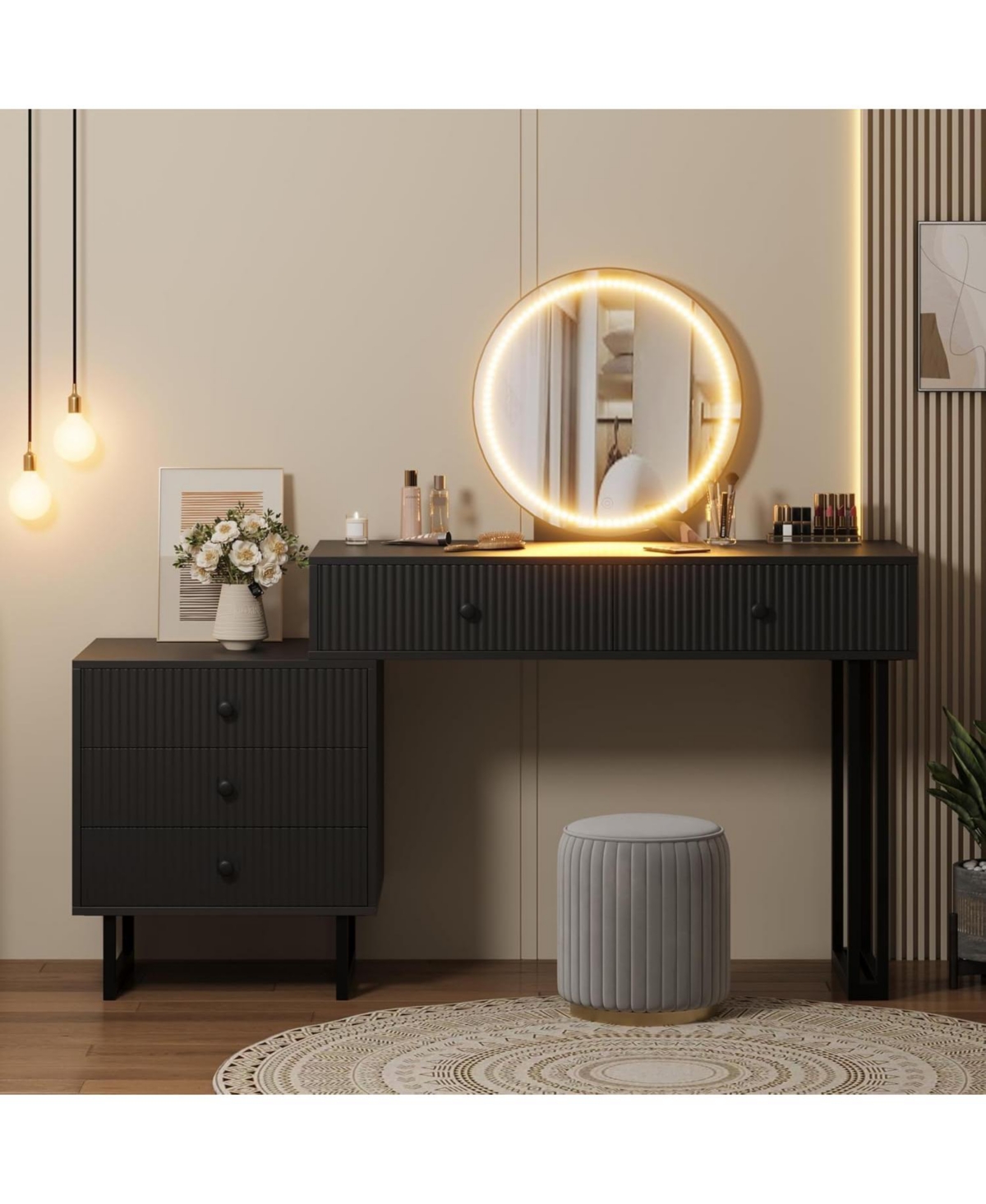 Click here for gaomon Vanity Desk with Mirror and Lights  Small M... prices