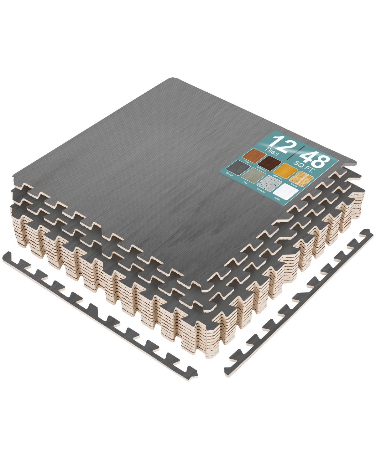 Click here for Sorbus 12 Tiles 48 Sq ft Wood Grain Interlocking F... prices