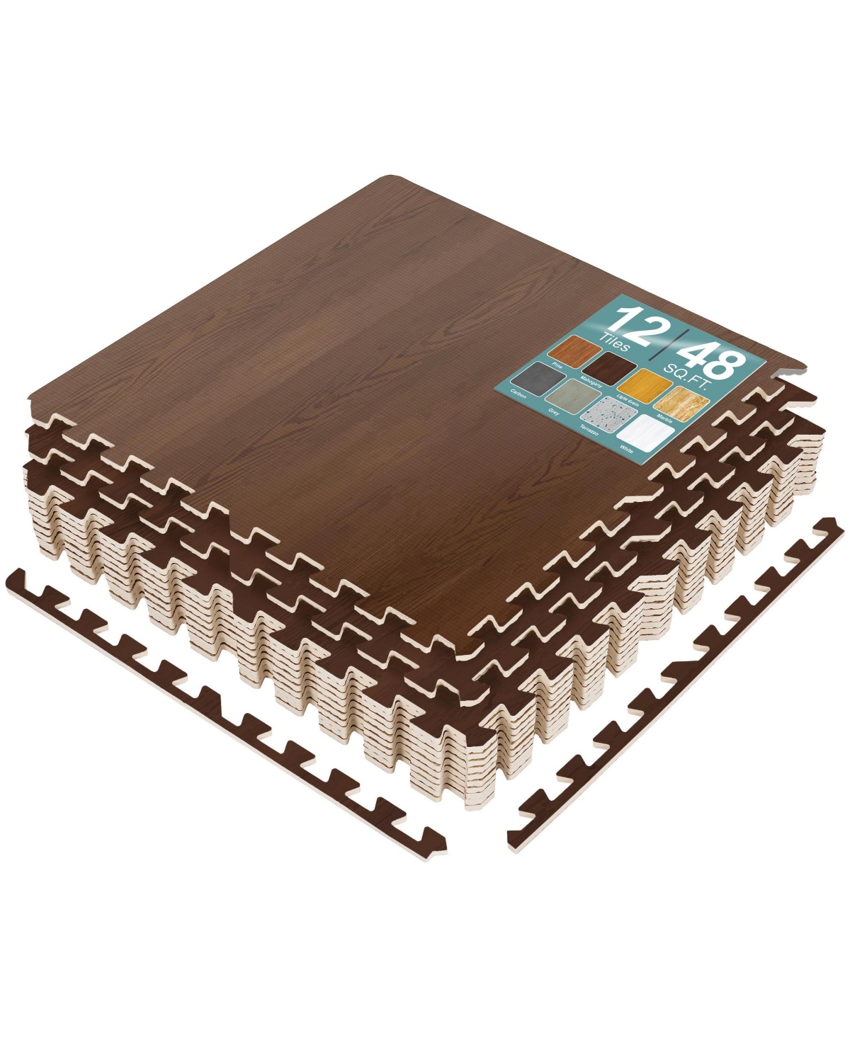 Click here for Sorbus 12 Tiles 48 Sq ft Wood Grain Interlocking F... prices