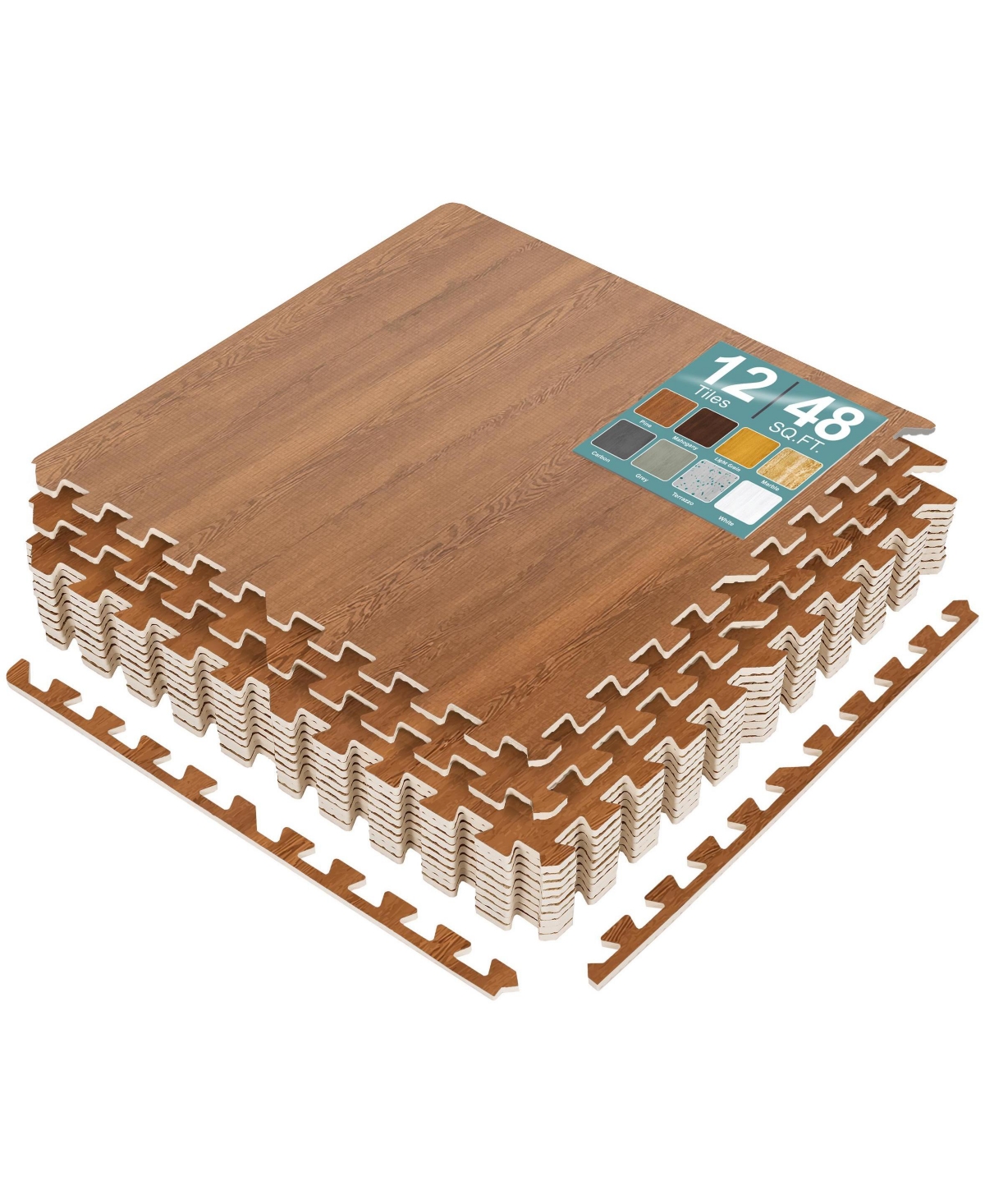 Click here for Sorbus 12 Tiles 48 Sq ft Wood Grain Interlocking F... prices