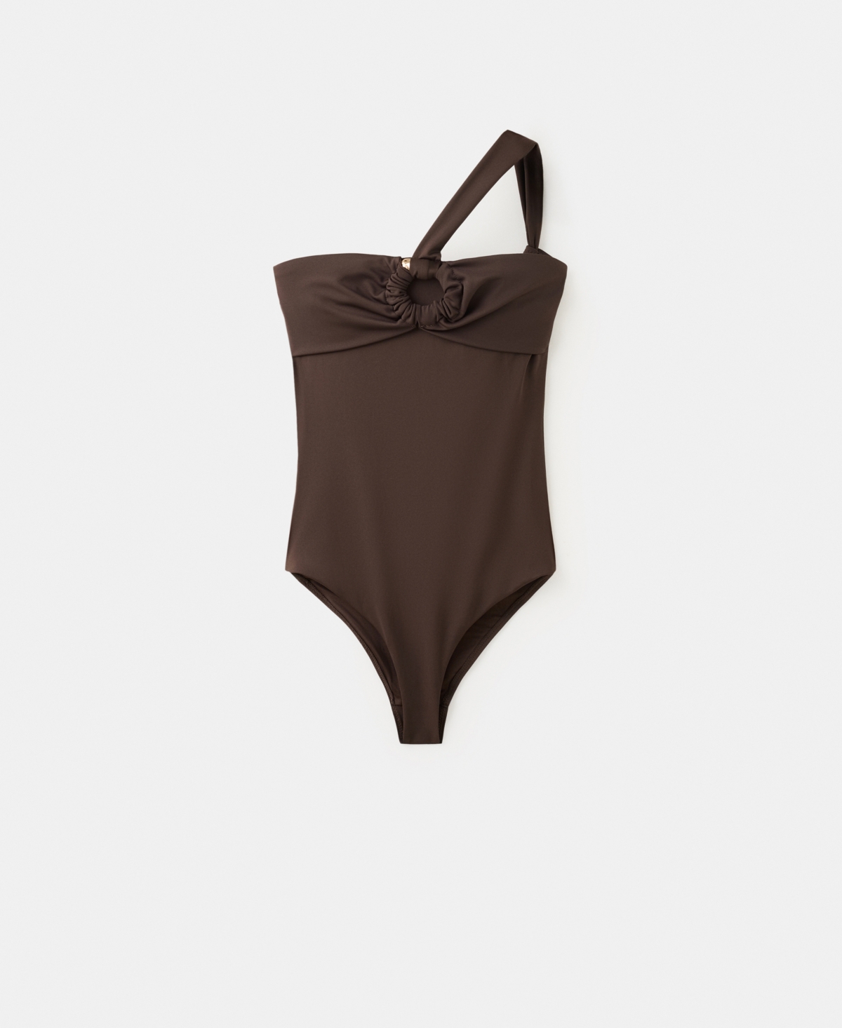 Click here for Mango Womens Asymmetrical Hoop Swimsuit - Brown prices