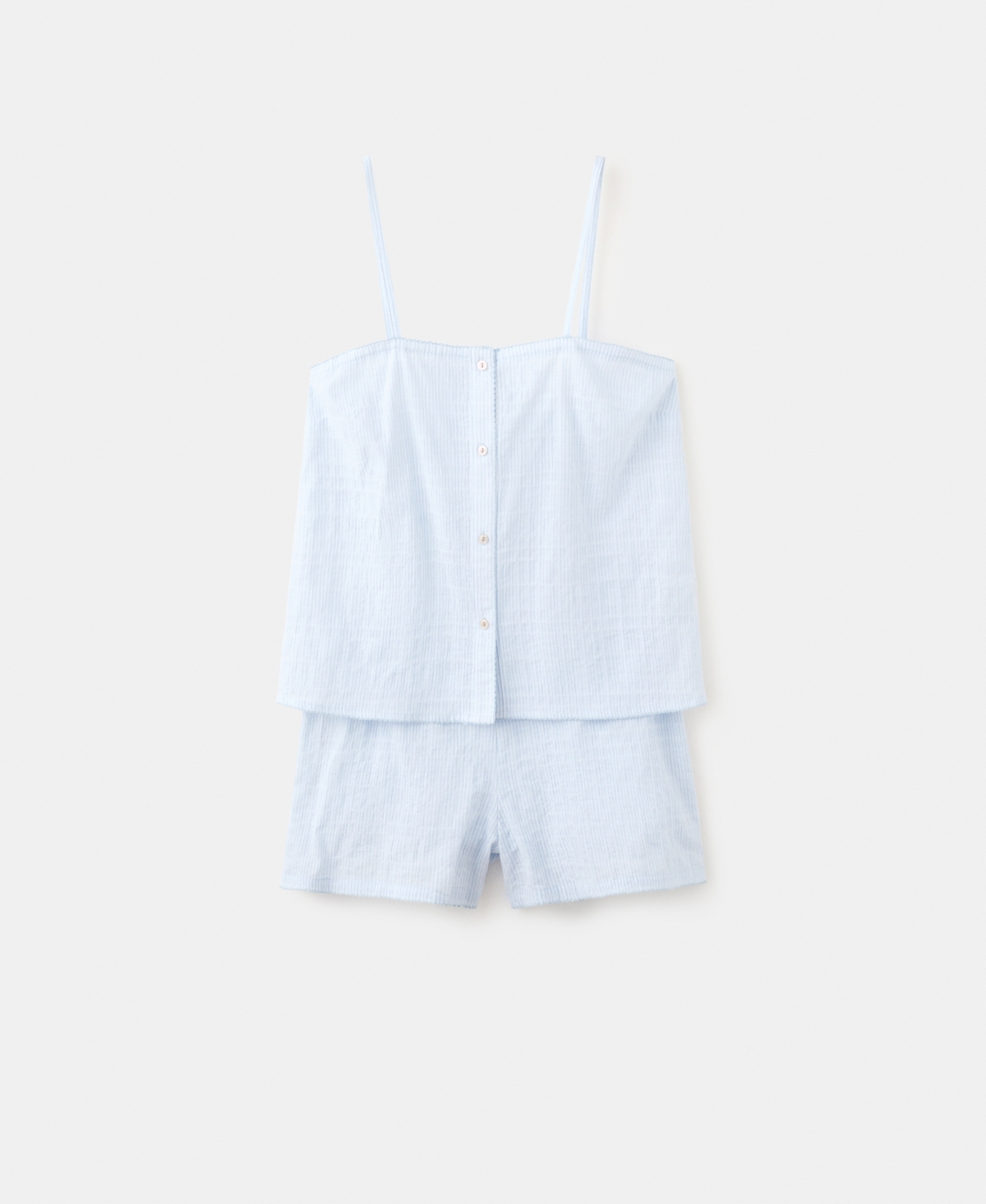 Click here for Mango Womens Two-Piece Cotton Pajama Set - Blue prices