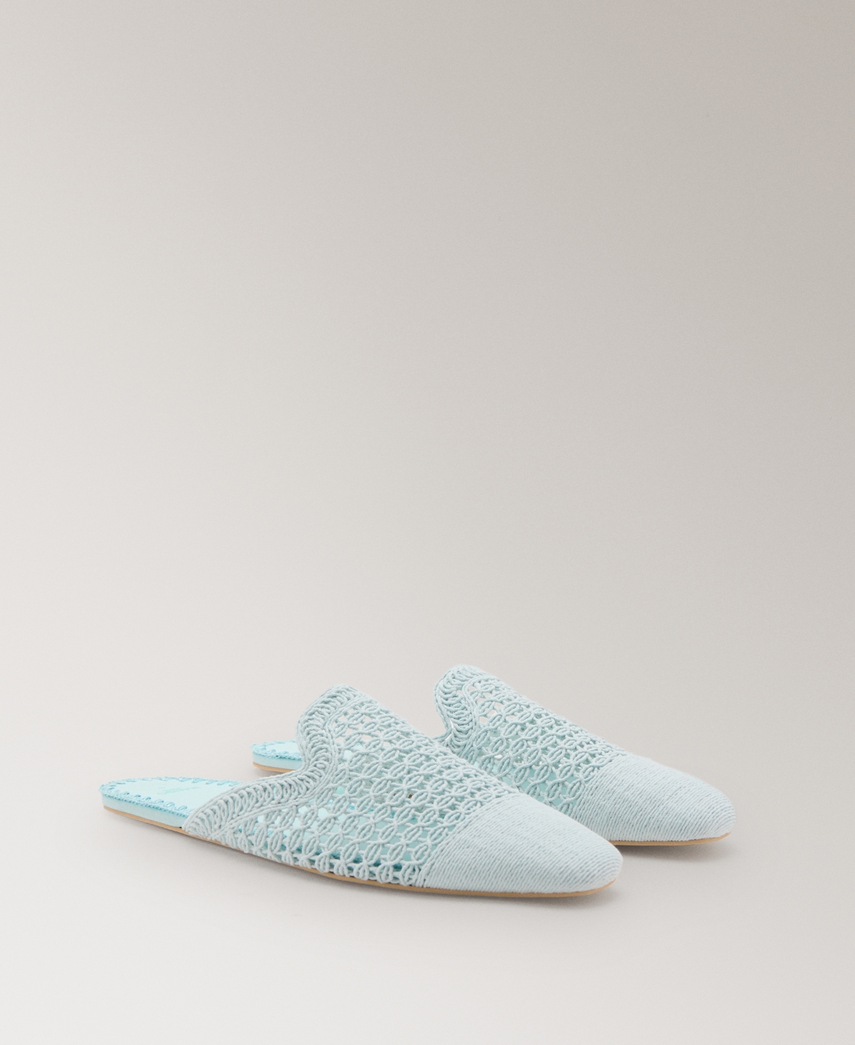 Click here for Mango Womens Crochet Mule Slippers - Blue prices