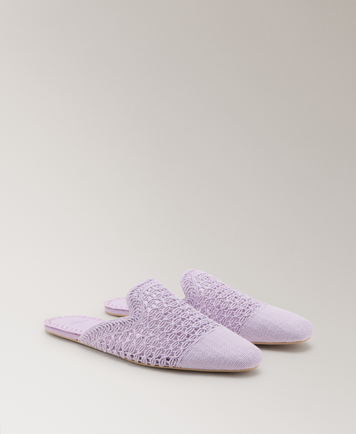 Click here for Mango Womens Crochet Mule Slippers - Lilac prices