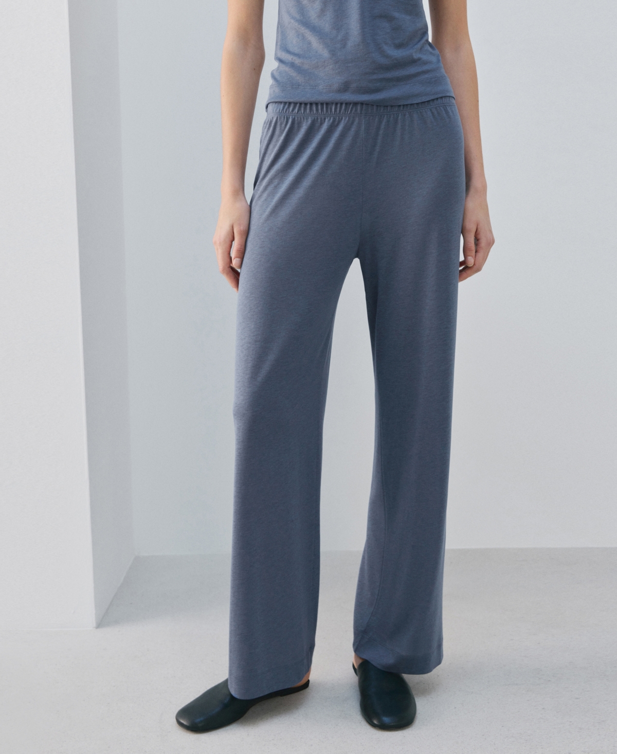 Click here for Mango Womens Basic Long Lyocell Trousers - Blue prices
