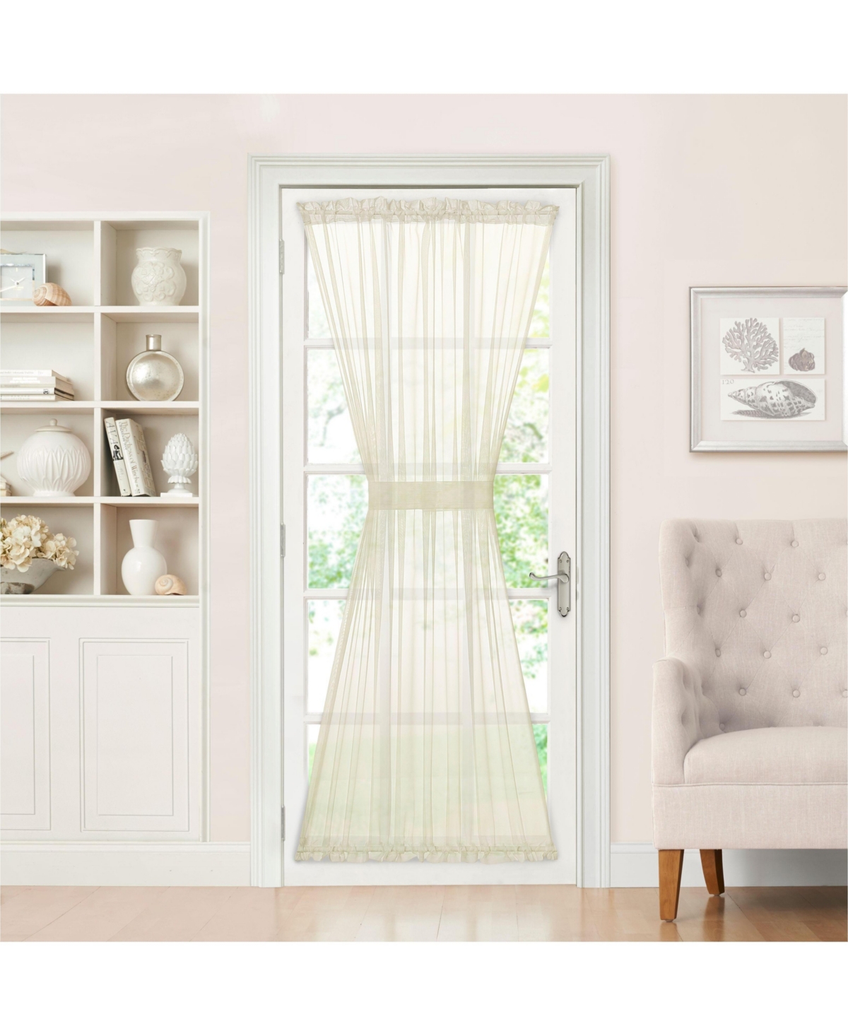 Click here for Kate Aurora Country Home Beige Sheer Voile Door Cu... prices