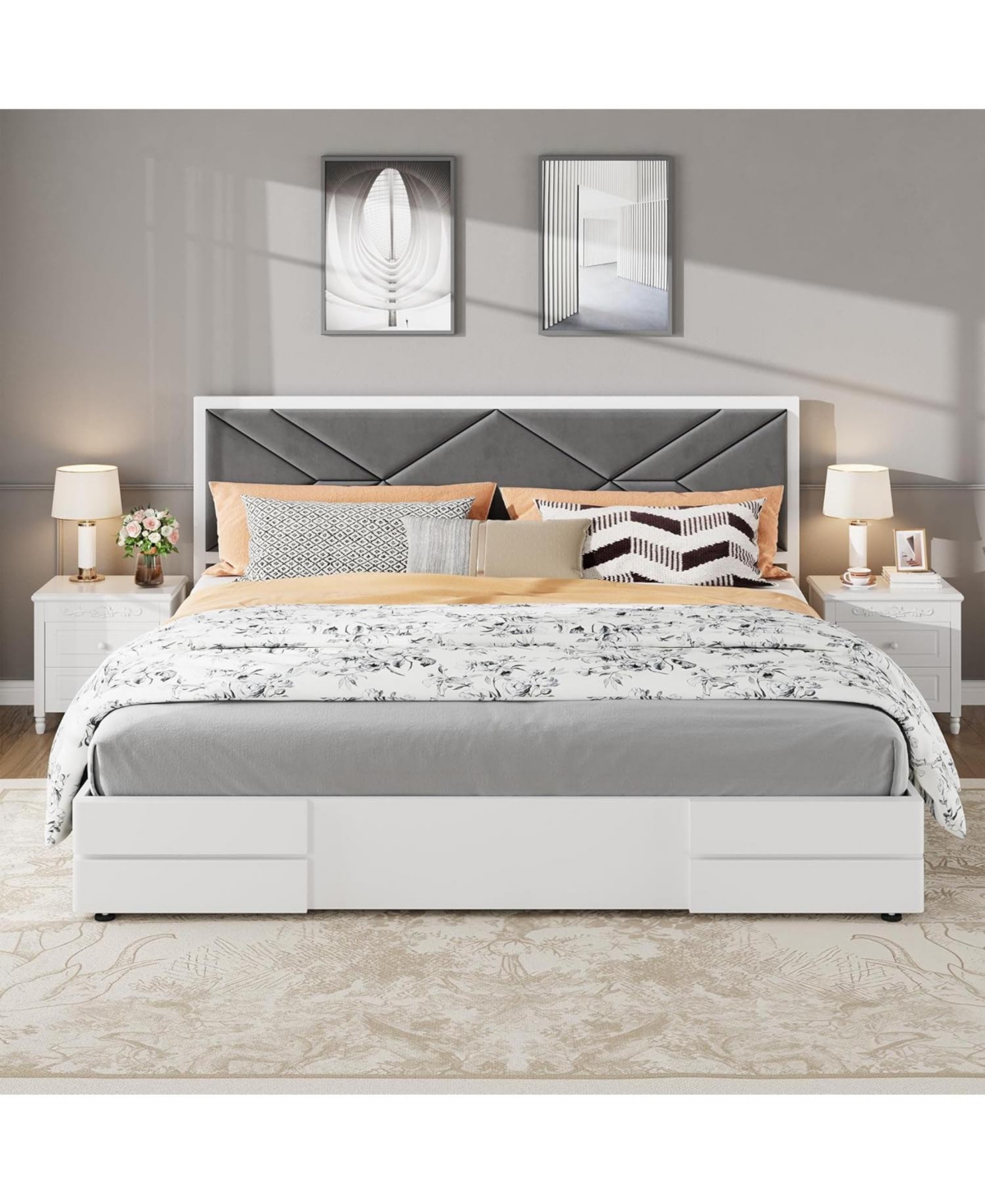 Click here for gaomon Led Bed Frame with Storage Headboard & Draw... prices