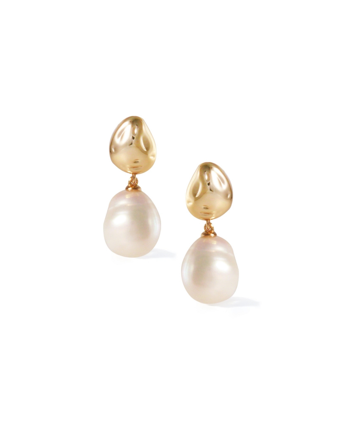 Click here for Retro Chic Eden Pearl Drop Earrings - Gold prices