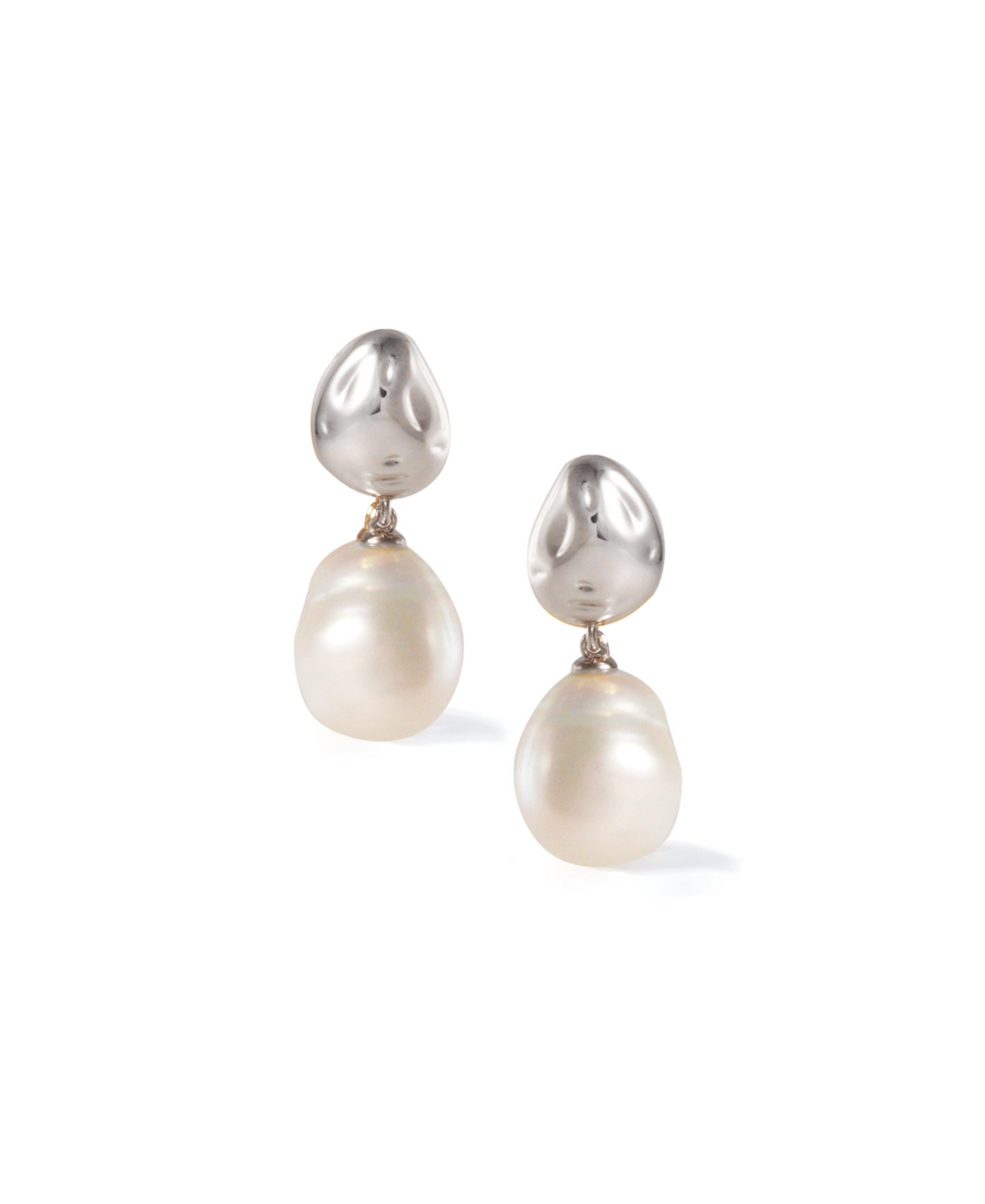 Click here for Retro Chic Eden Pearl Drop Earrings - Silver prices