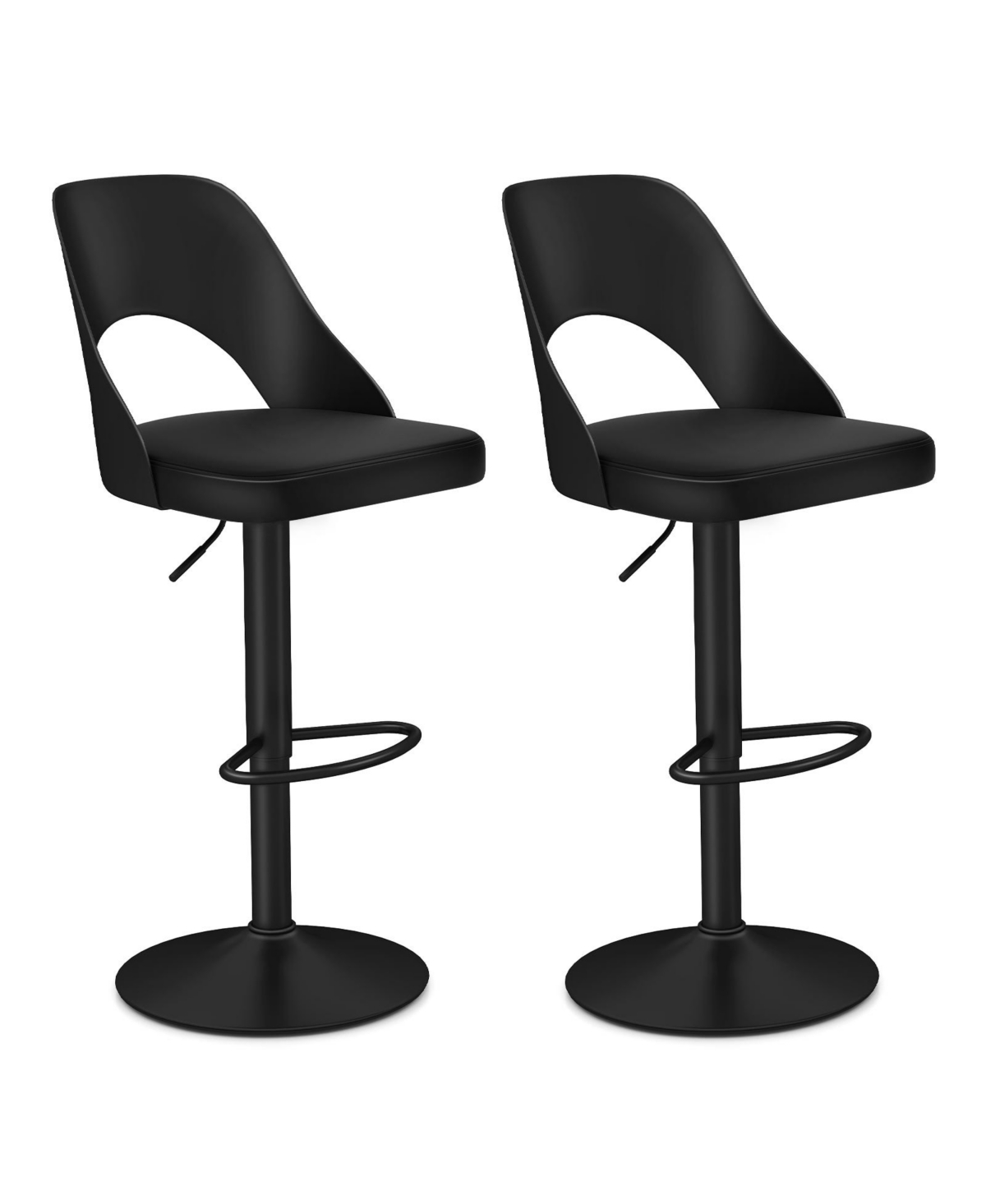 Click here for Slickblue Set of 2 Pu Leather Bar Stools with Wide... prices